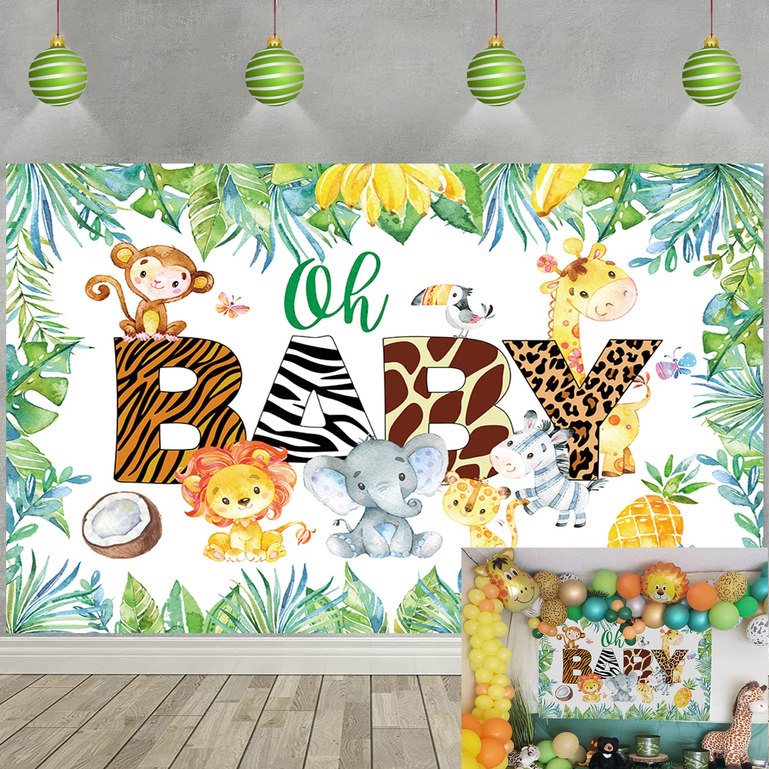 Dyang Oh Baby Jungle Animal Theme Backdrop Green Leaf Wild | Desertcart ...
