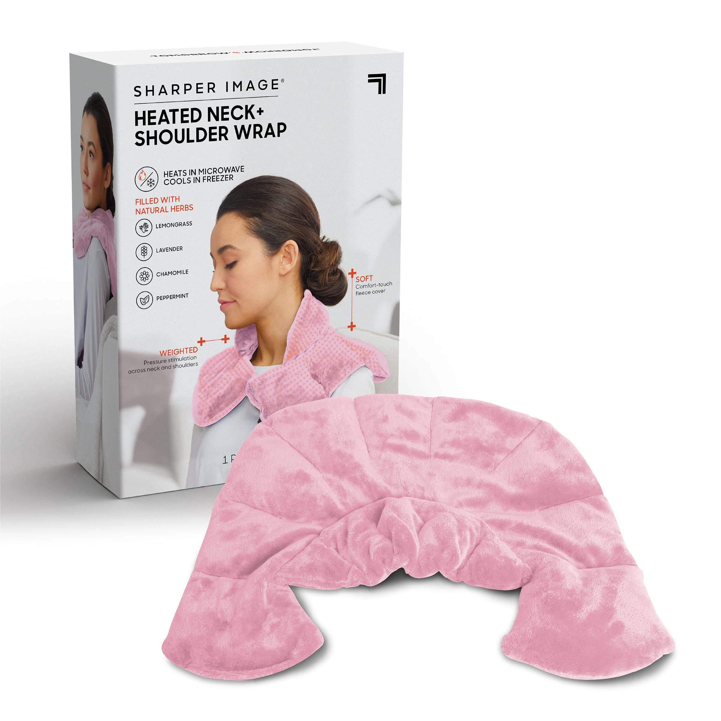 Snapklik.com : Sharper Image Heated Neck & Shoulder Wrap - Microwavable ...
