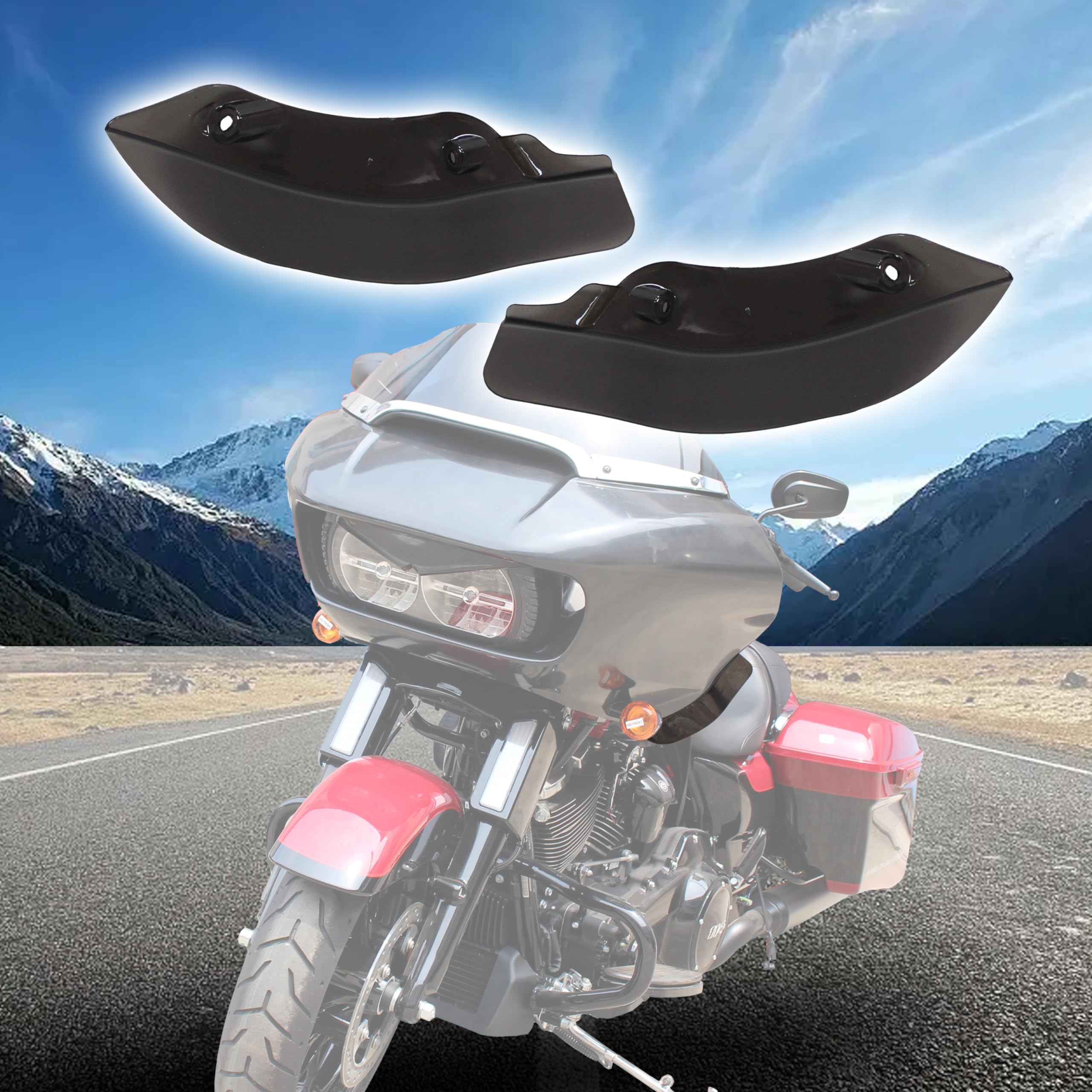 Amazon.com: KAKABAS Smoke Wide Wind Deflector for Touring,Side Wind ...