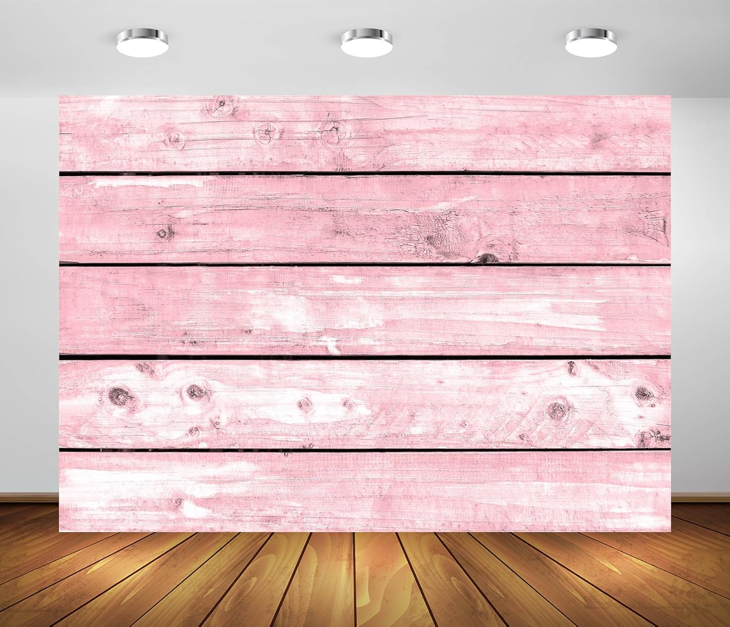 Amazon.com : BELECO 7x5ft Fabric Vintage Pink Wooden Wall Backdrop ...