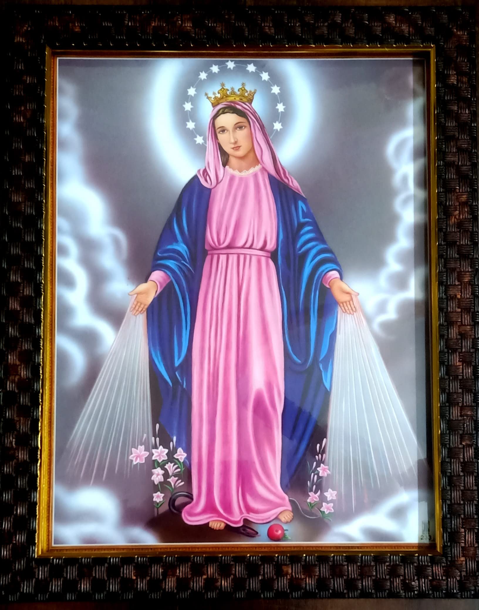 Framtastic Mary Matha Photo With frame -brown : Amazon.in: Home & Kitchen