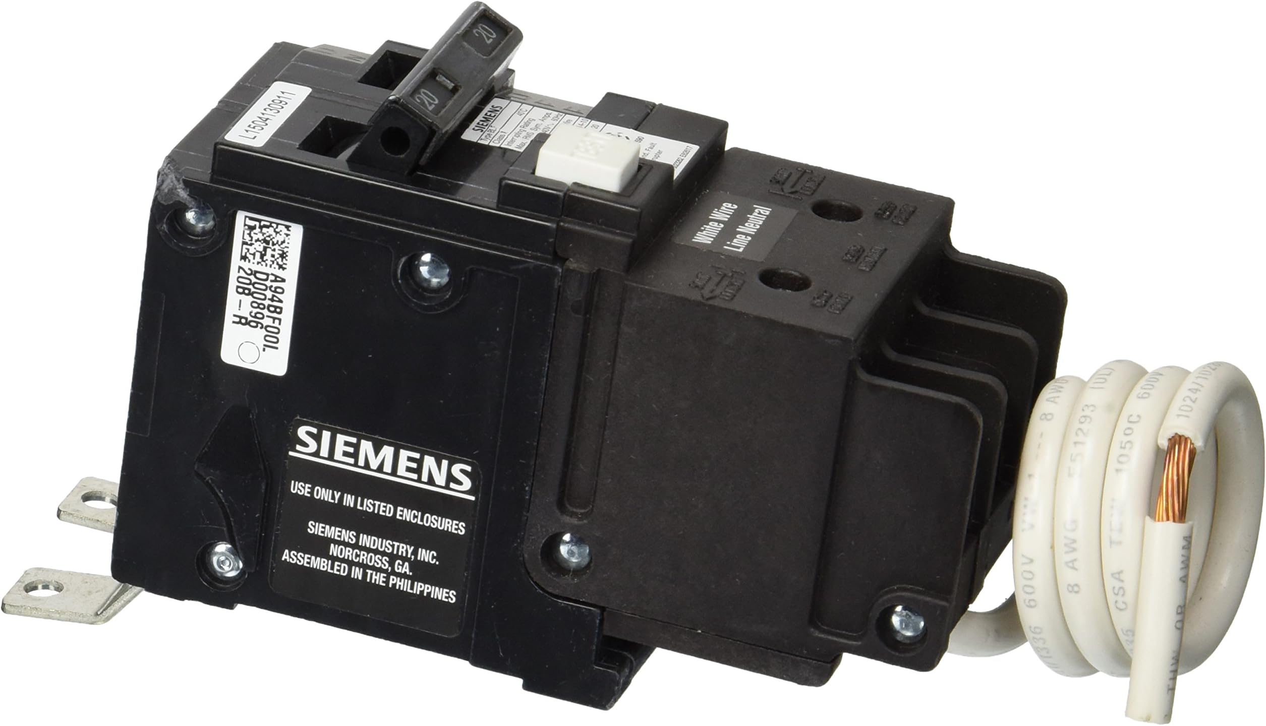 Siemens BF220 20-Amp Double Pole 120/240-Volt 10KAIC Ground Fault ...