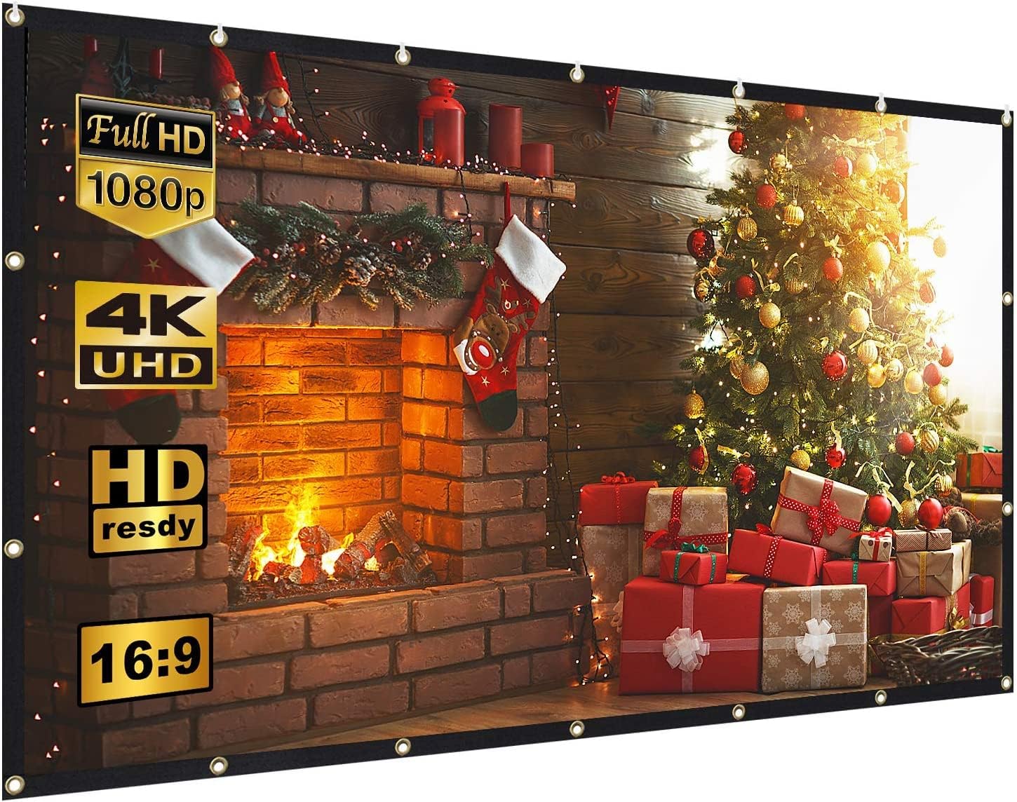 Amazon.com: 100 Inch Projector Screen 16:9 Foldable Portable Projection ...