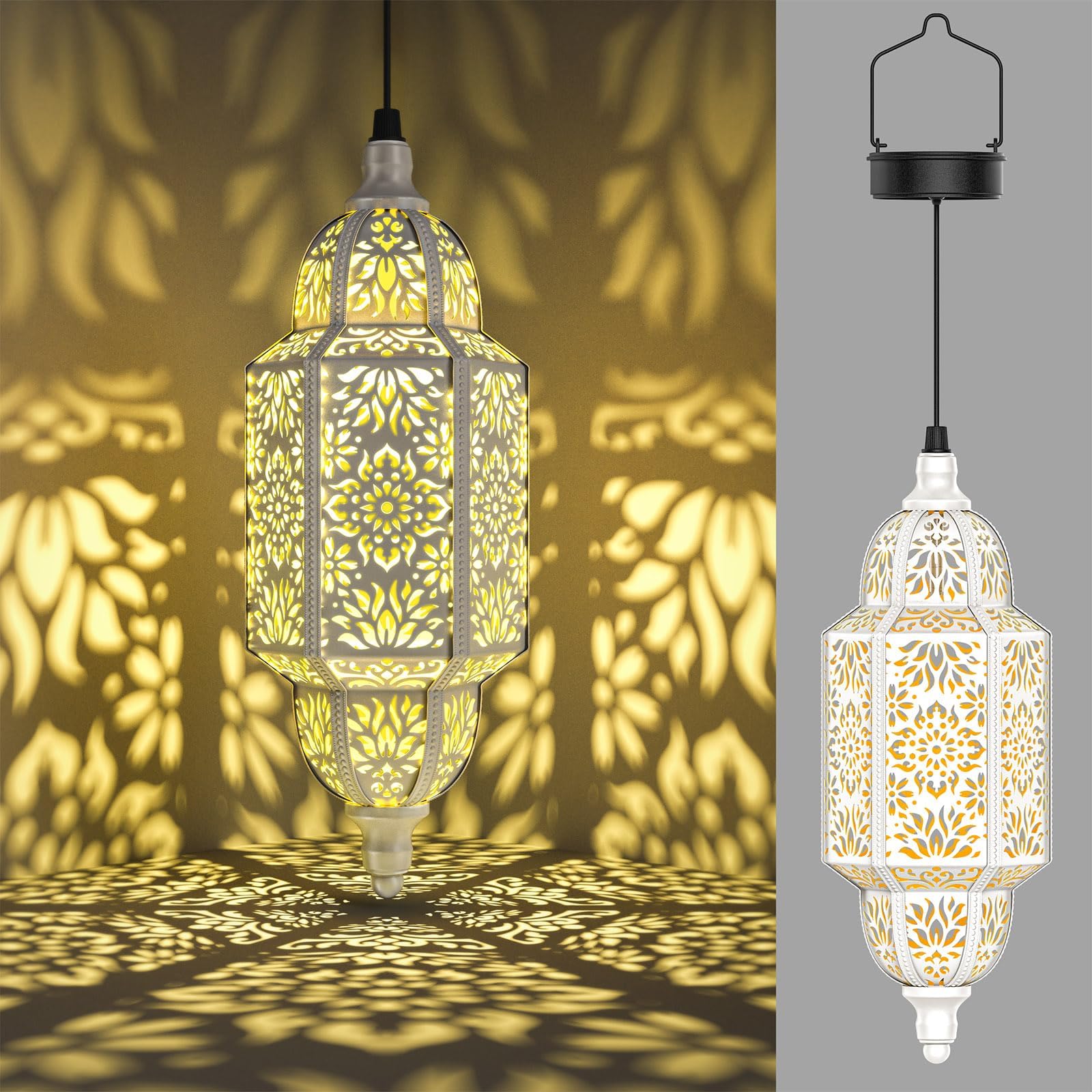 Twinkya 18 Inch High Large Hanging Solar Lights Outdoor Garden ...