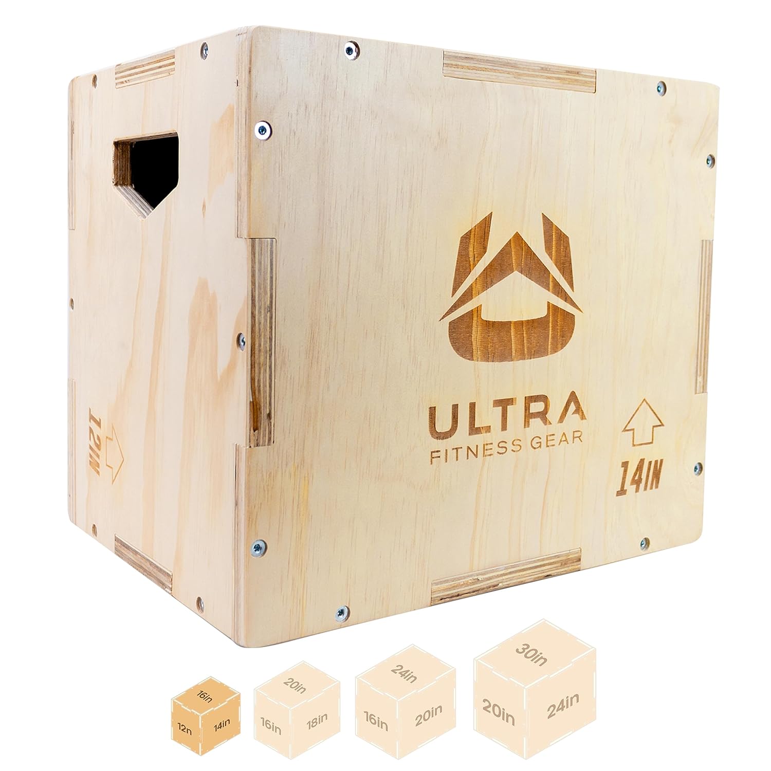 Ultra Fitness Wood Plyo Box - 3-in-1 Wood Plyo Box for Jump, Crossfit ...