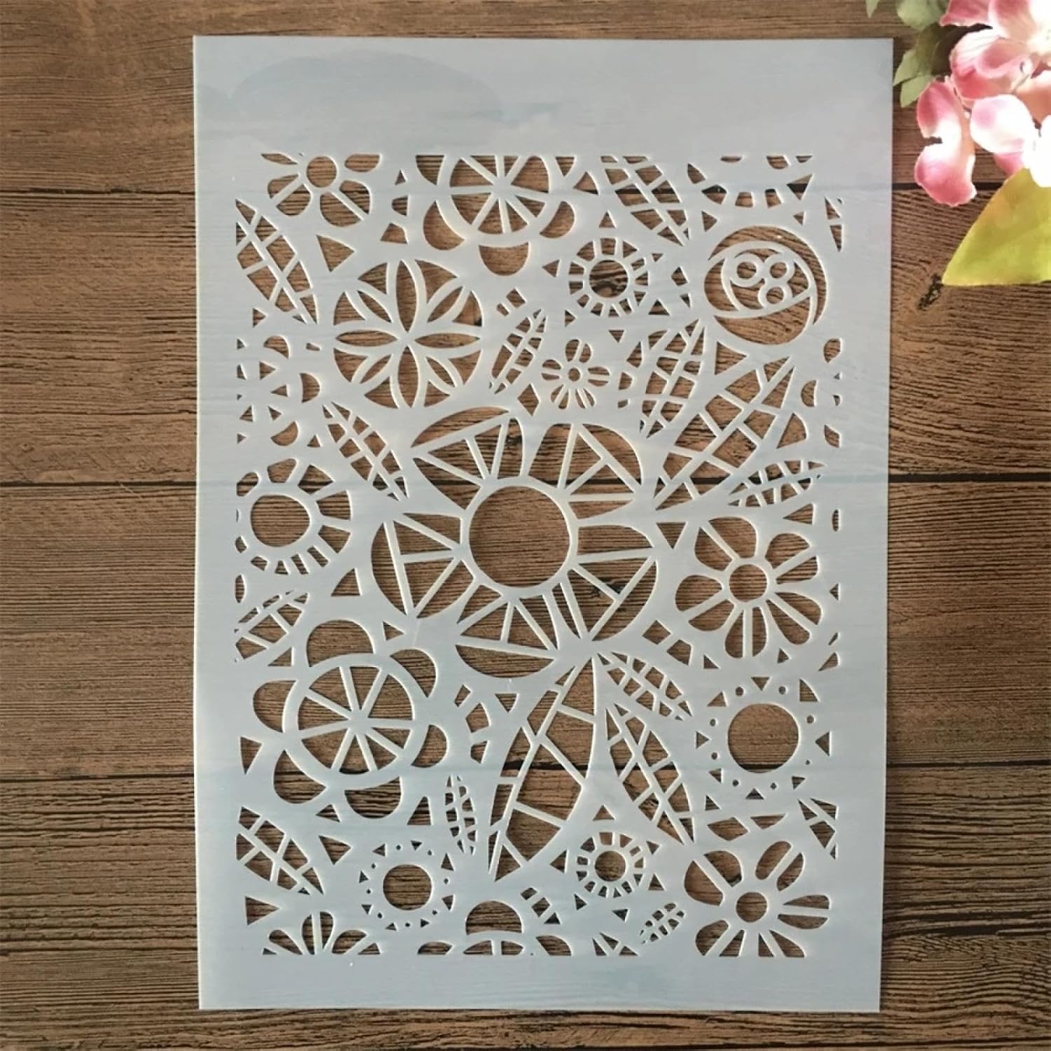 Amazon.com : Stencils for Painting on Wood,A4 29cm Flower Candy Texture ...