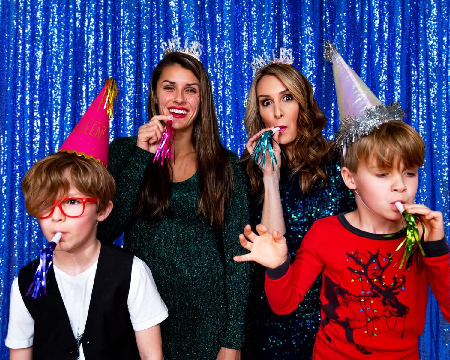 Amazon.com : Sequin Backdrop Curtain Royal Blue 4Ftx8Ft Sequin Photo ...