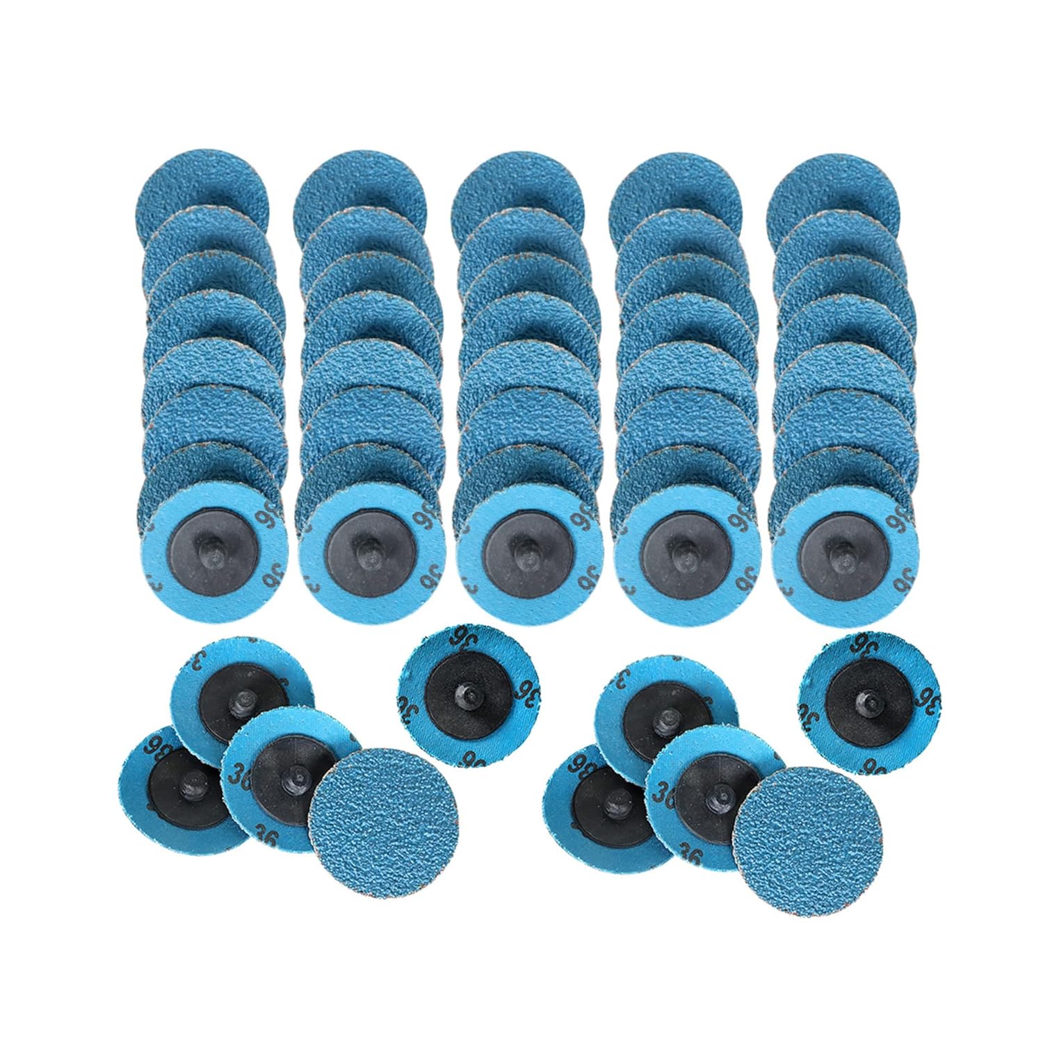 kimllier 50Pcs 2 Inch Zirconia Sanding Discs 36 Grit Metal Quick Change ...
