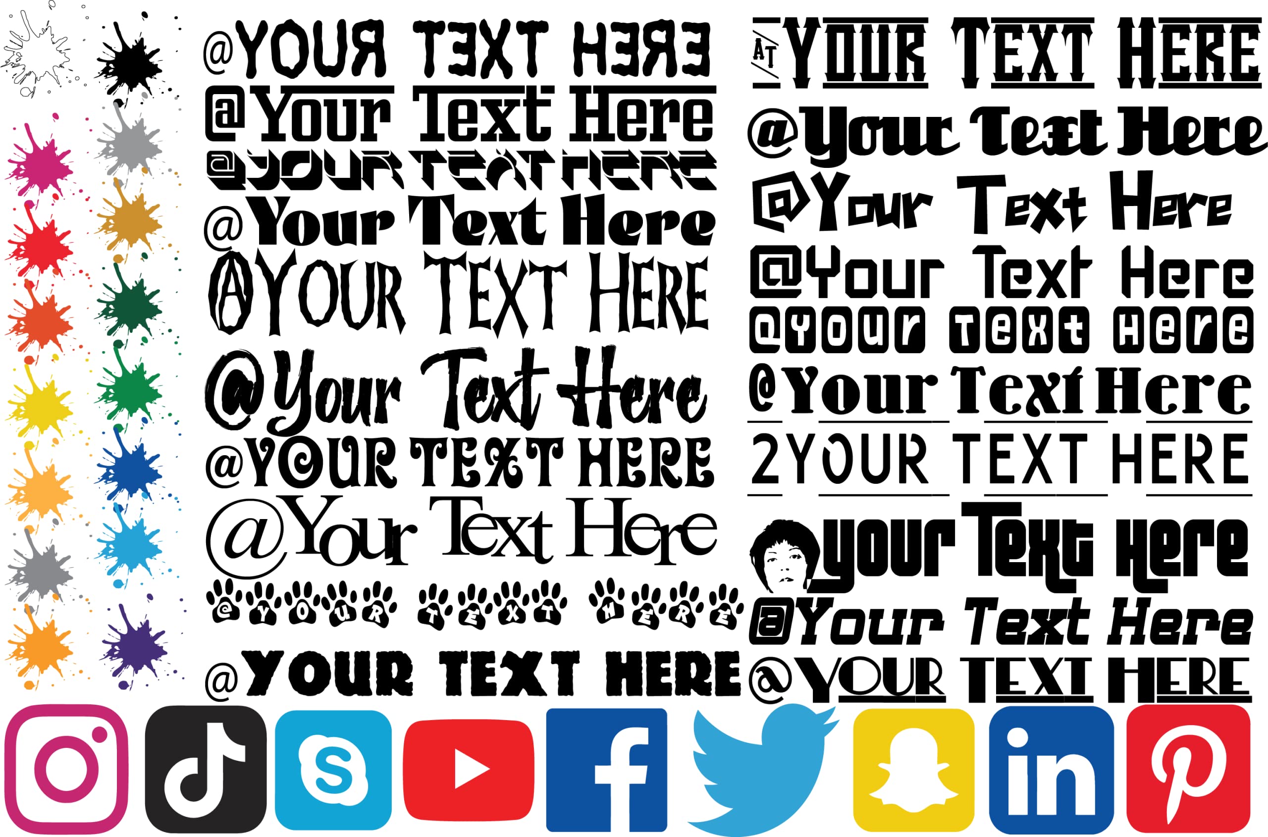 Personalized Custom Social Media Decal Stickers Customized Name ...