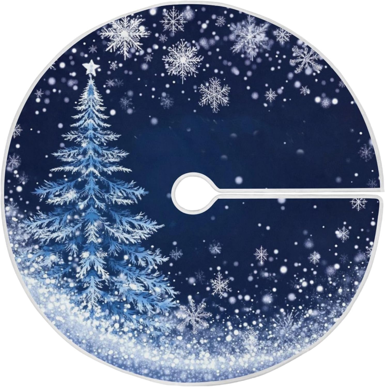 Amazon.com: Blue Christmas Tree Skirt 36 inch Decorations Sliver ...