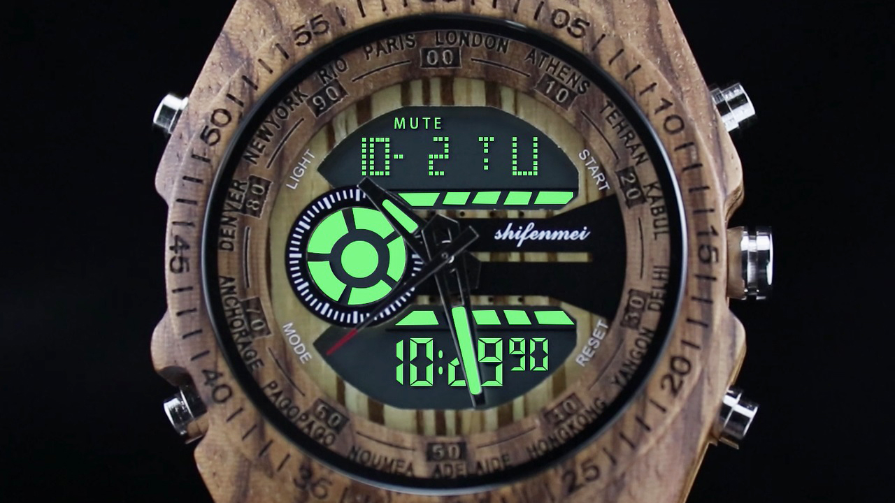 Watch Dual Time Wooden Watches for Men on Amazon Live