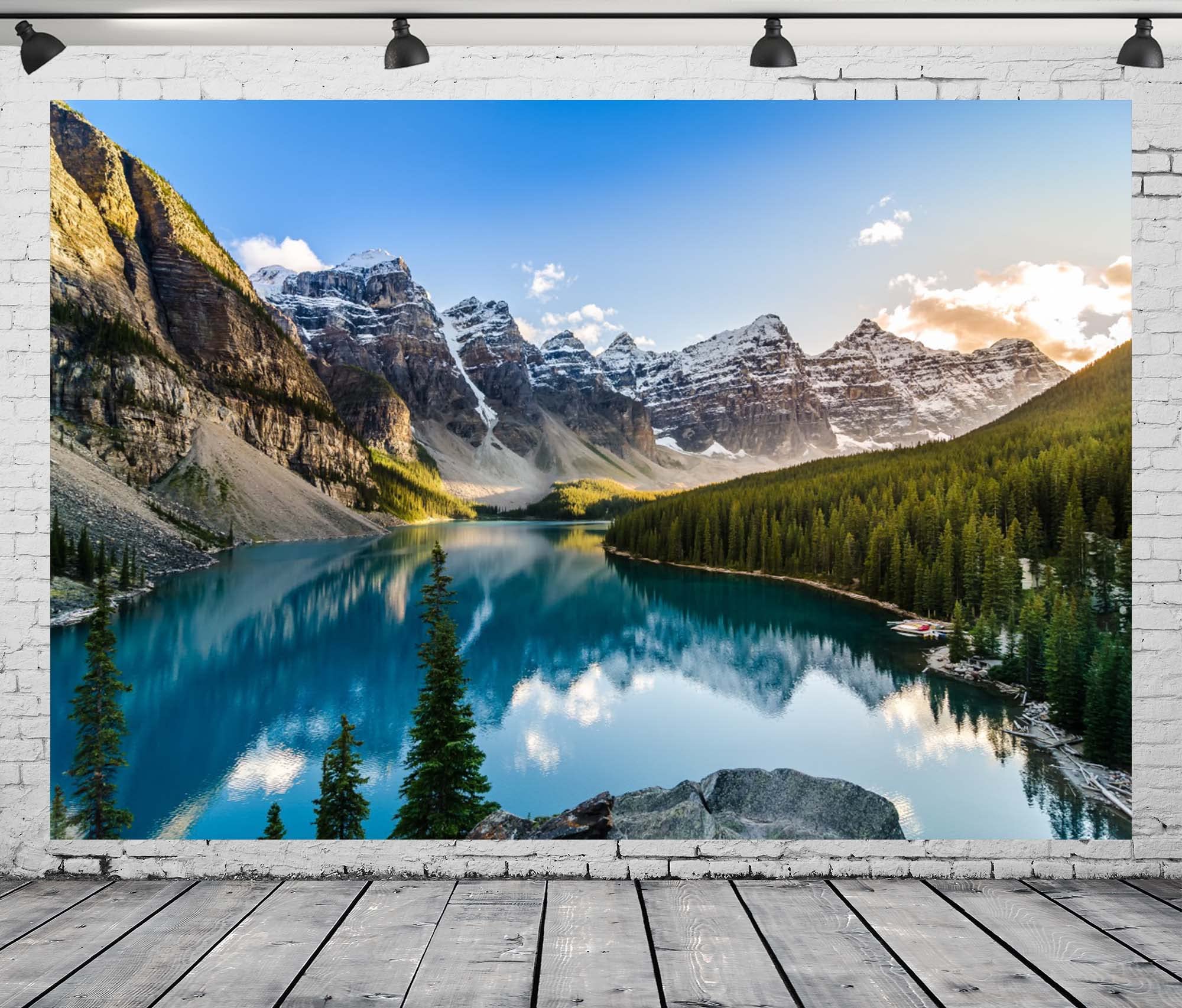 Buy CORFOTO 5x3ft Mountain Lake Backdrop Banff National Park ...