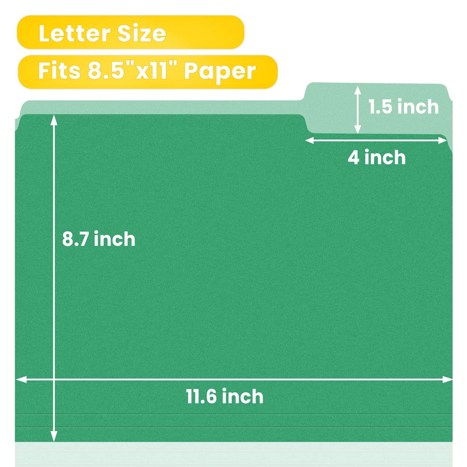 Snapklik.com : File Folders, 30 Pack Manilla Folders 8.5 X 11, Colored ...