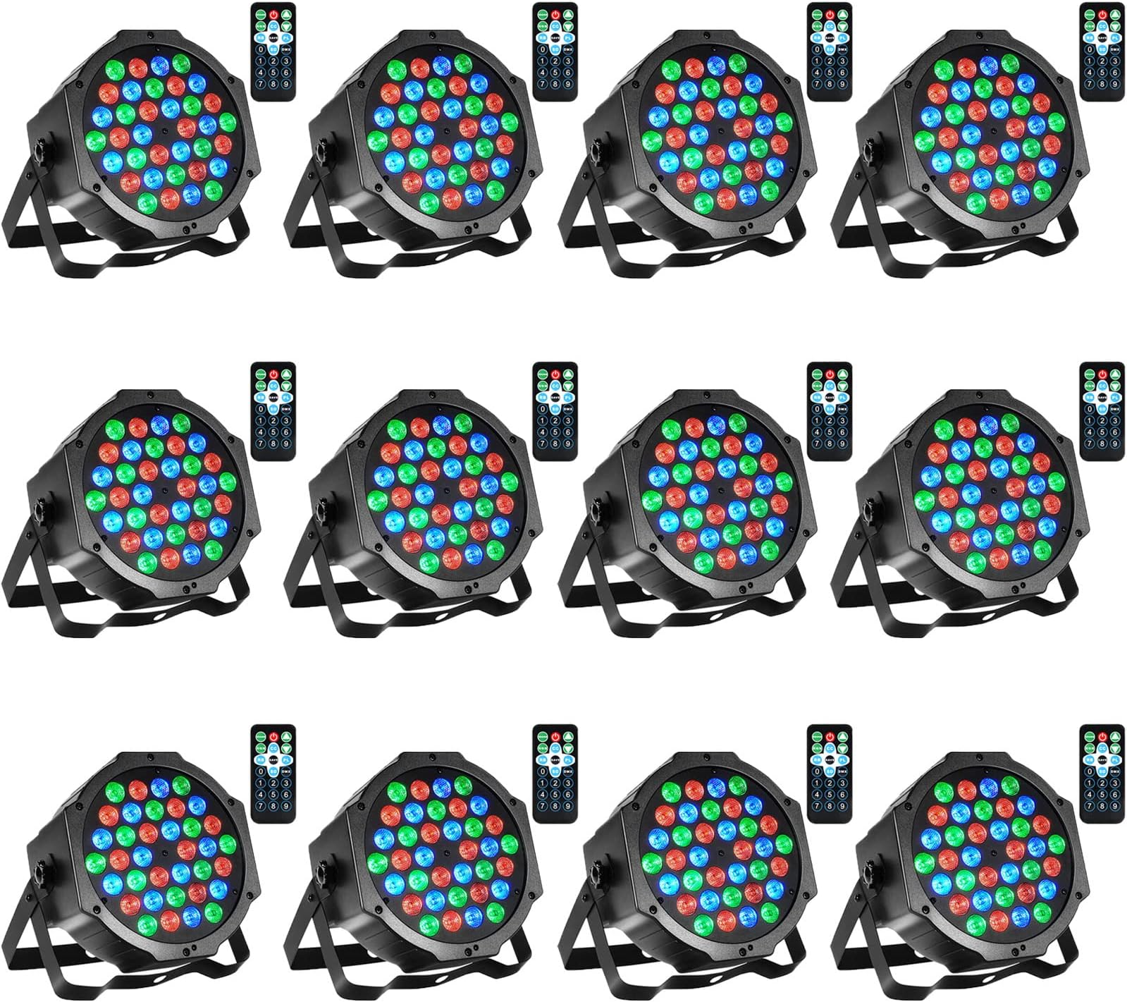 Amazon.com: CO-Z LED Stage Lights DMX, 8 pcs 18x3W RGB Par Can Lights ...
