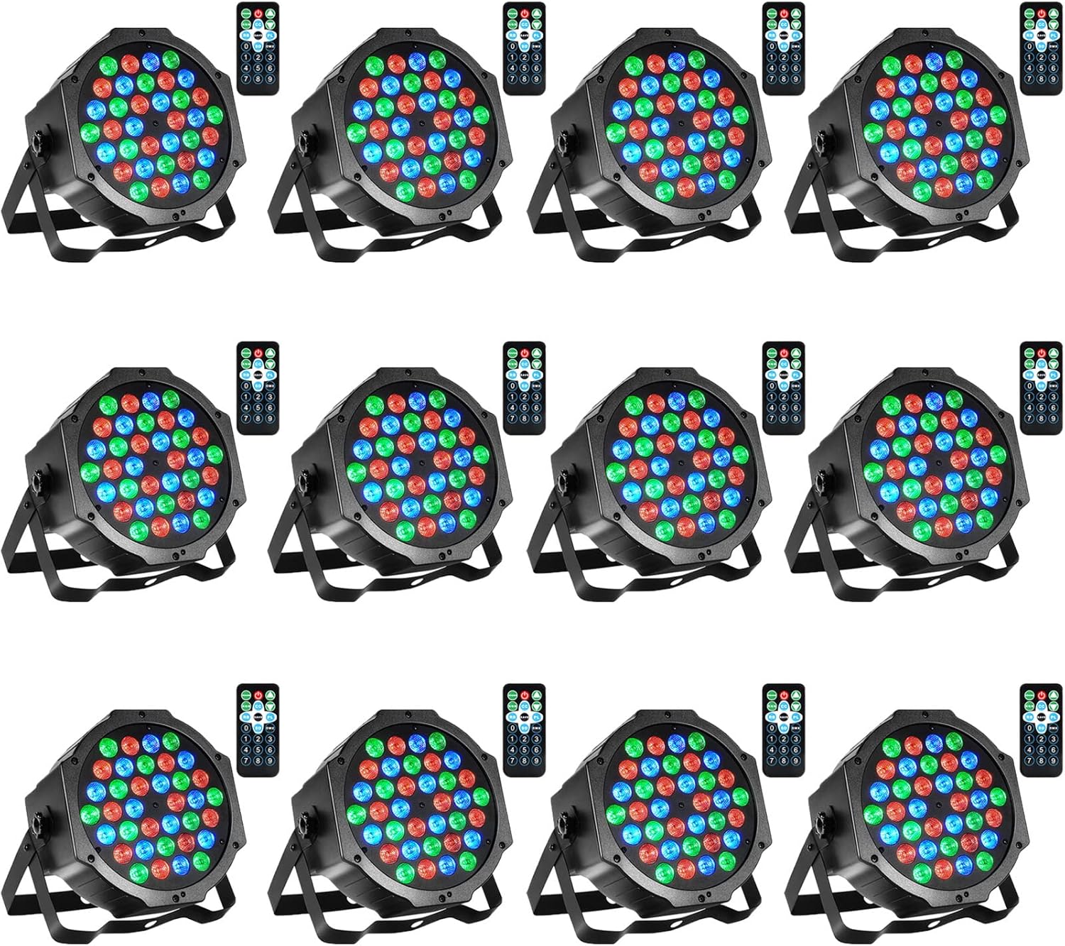 Amazon.com: LUNSY Dj Lights, 12 Pack 36 LED Par Lights Stage Lights ...