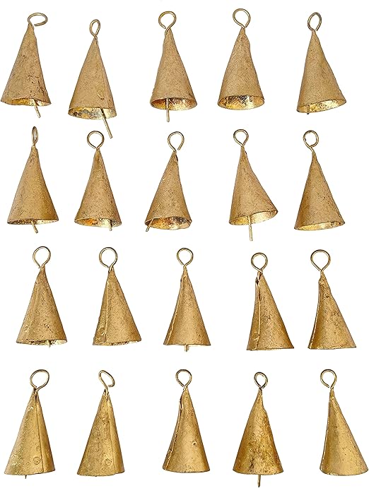 Amazon.com: Vivanta 20 Pcs Small Gold Metal Craft Bells 2"– Rustic Cone ...