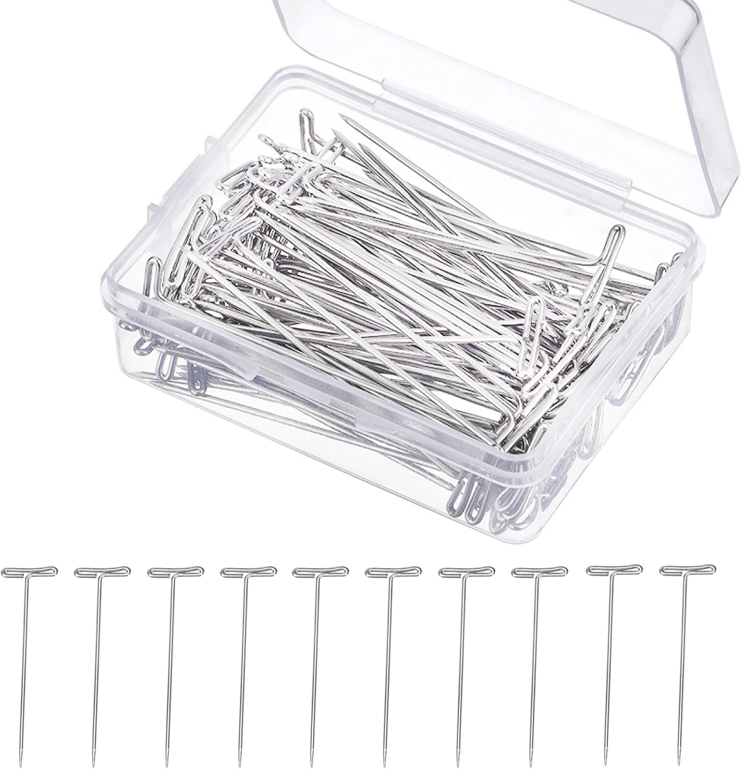 500Pcs 1 Inch Wig T Pins,Stainless steel T Pins,Metal Jewelry T Pins ...