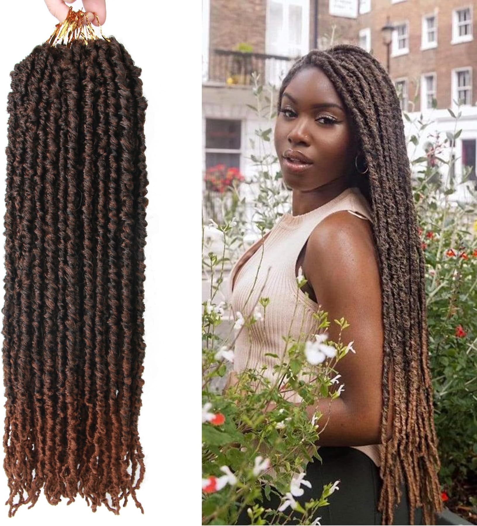 Amazon.com : 9packs/lot Faux Locs Crochet Hair 20inch Wavy Curly Soft ...