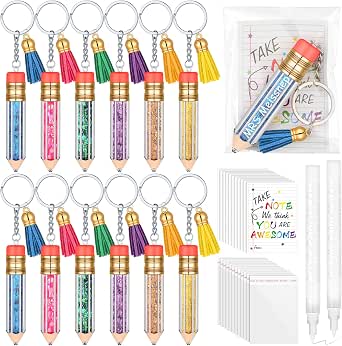 12 Pcs Teacher Keychain Bulk Teacher Appreciation Gifts Keychains for ...
