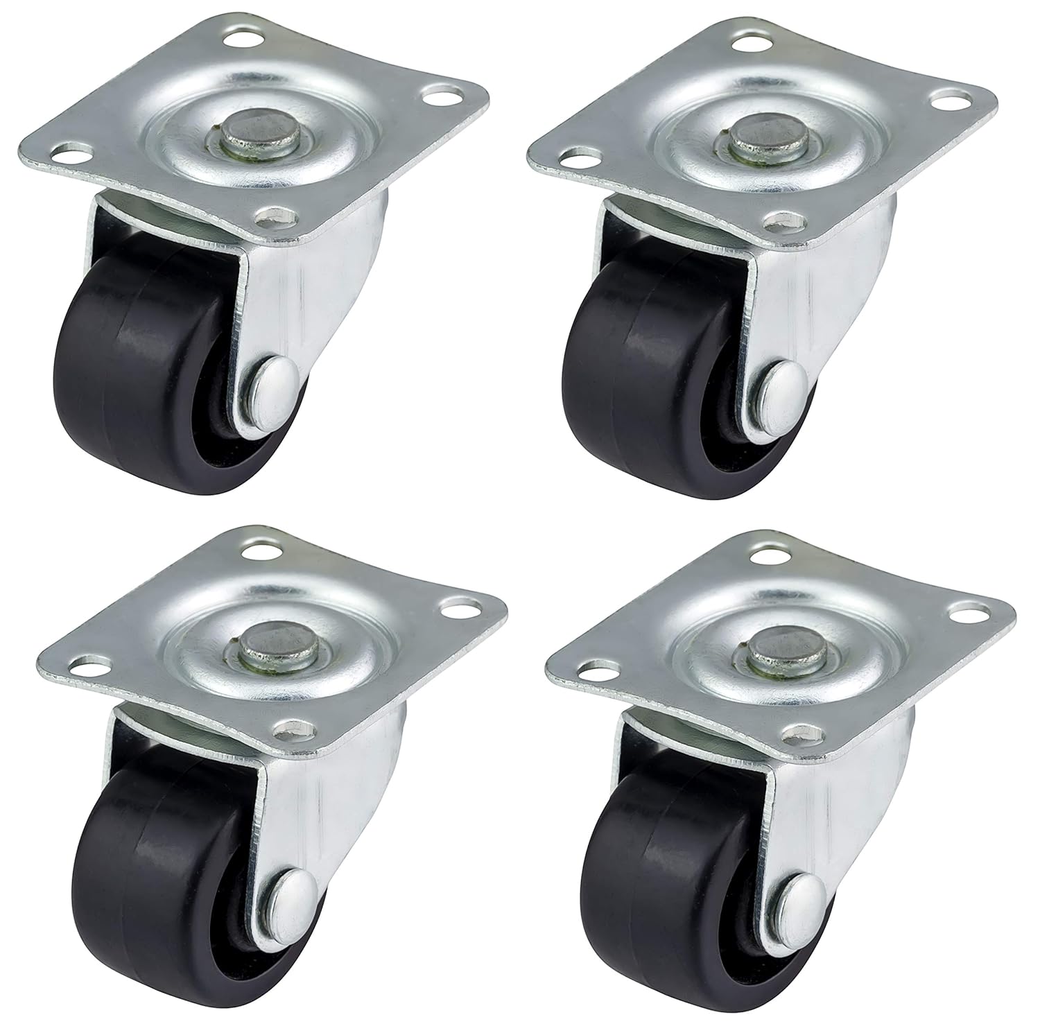 Qty. 4 x 25mm Plastic Swivel Castors SMALL/MINIATURE - Furniture ...