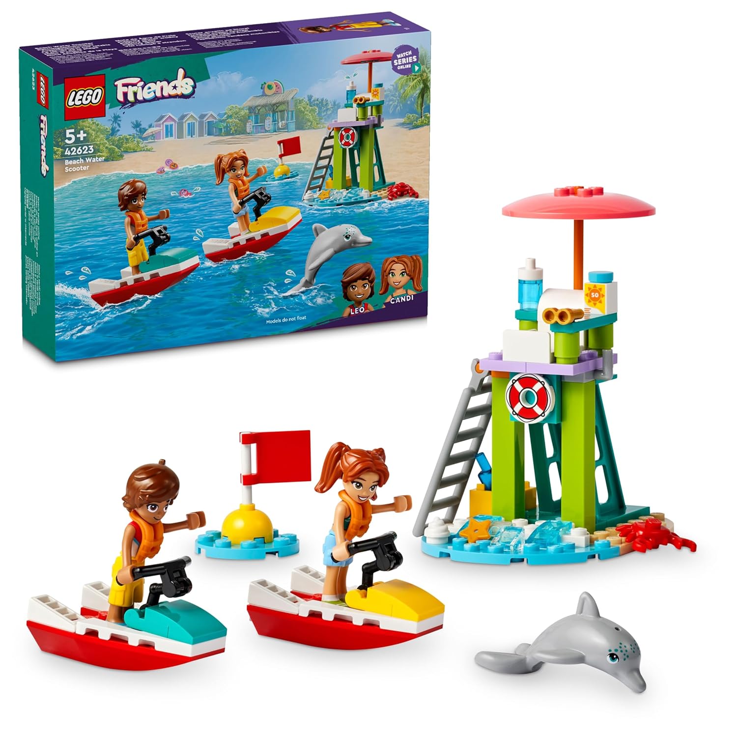 LEGO Friends Beach Water Scooter Lifeguard Toy 42623 Building Blocks ...