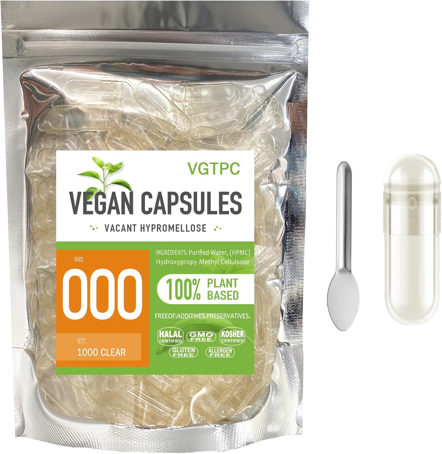 Amazon.com: VGTPC Size 000 Empty Vegetarian Capsules, (1000 Count ...