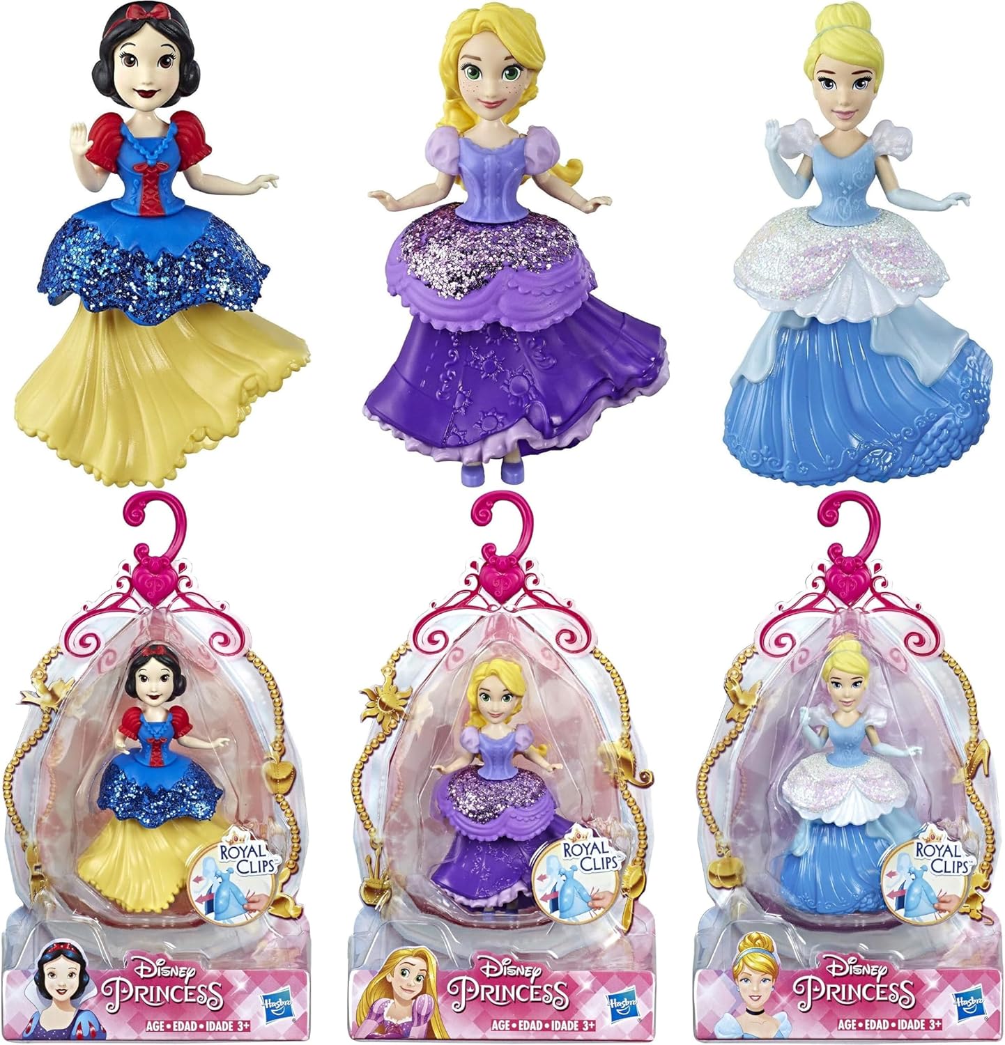 Disney Princess Royal Clips 9cm 3.5" Articulated Figure 3 Pack - Set 2 ...