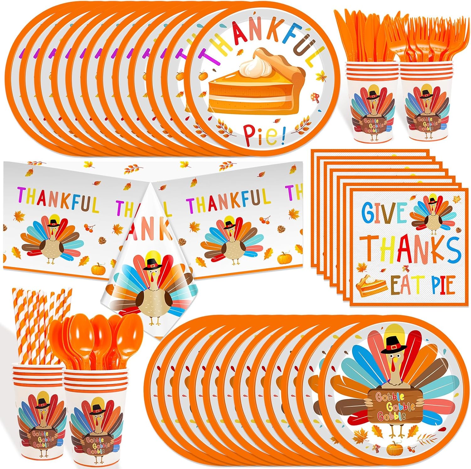 Amazon.com: HOWAF Turkey Thanksgiving Party Supplies Kit, Autumn-Themed ...