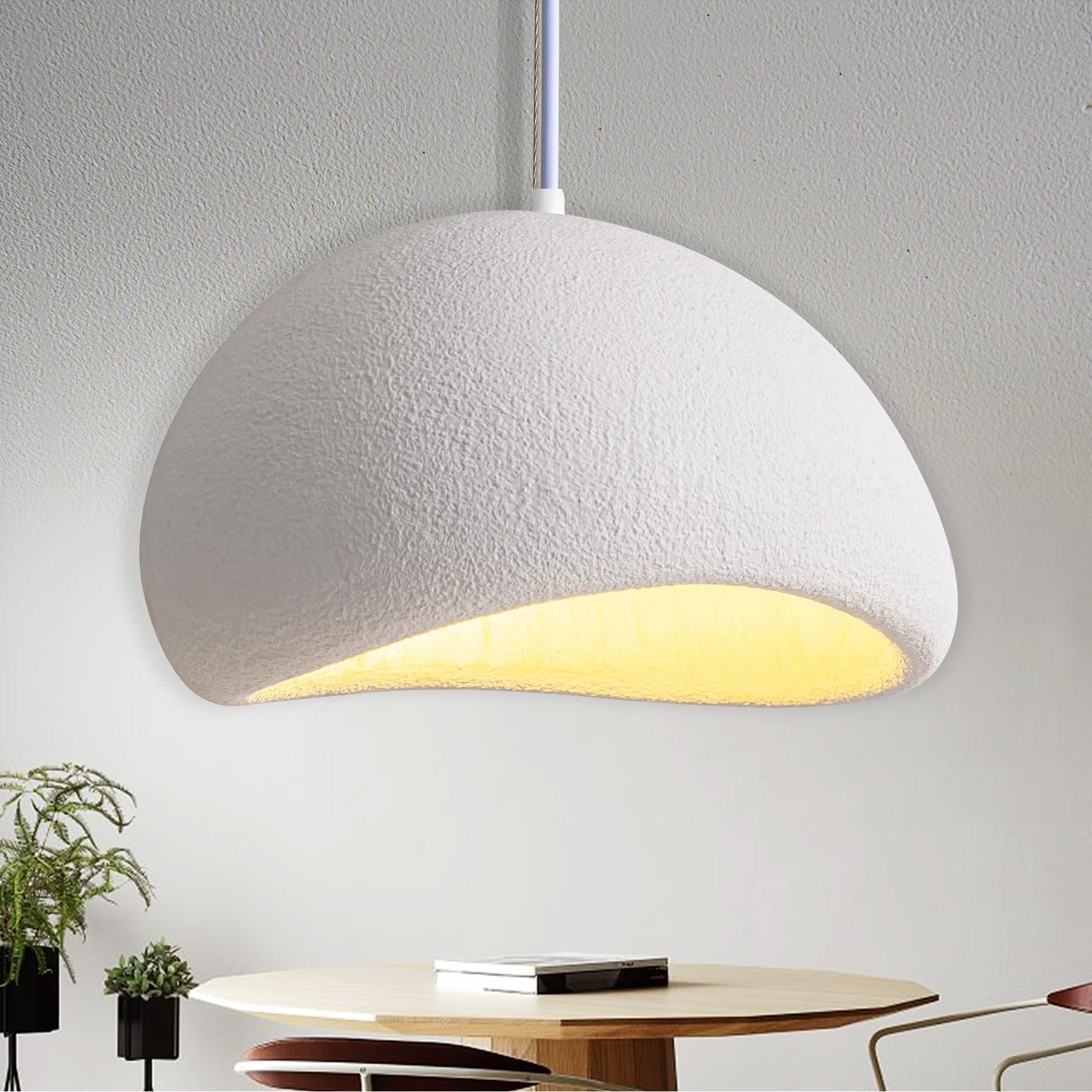 OTTOSON Natural Stone Shade Cylinder Pendant Light Gold Mini Pendant ...