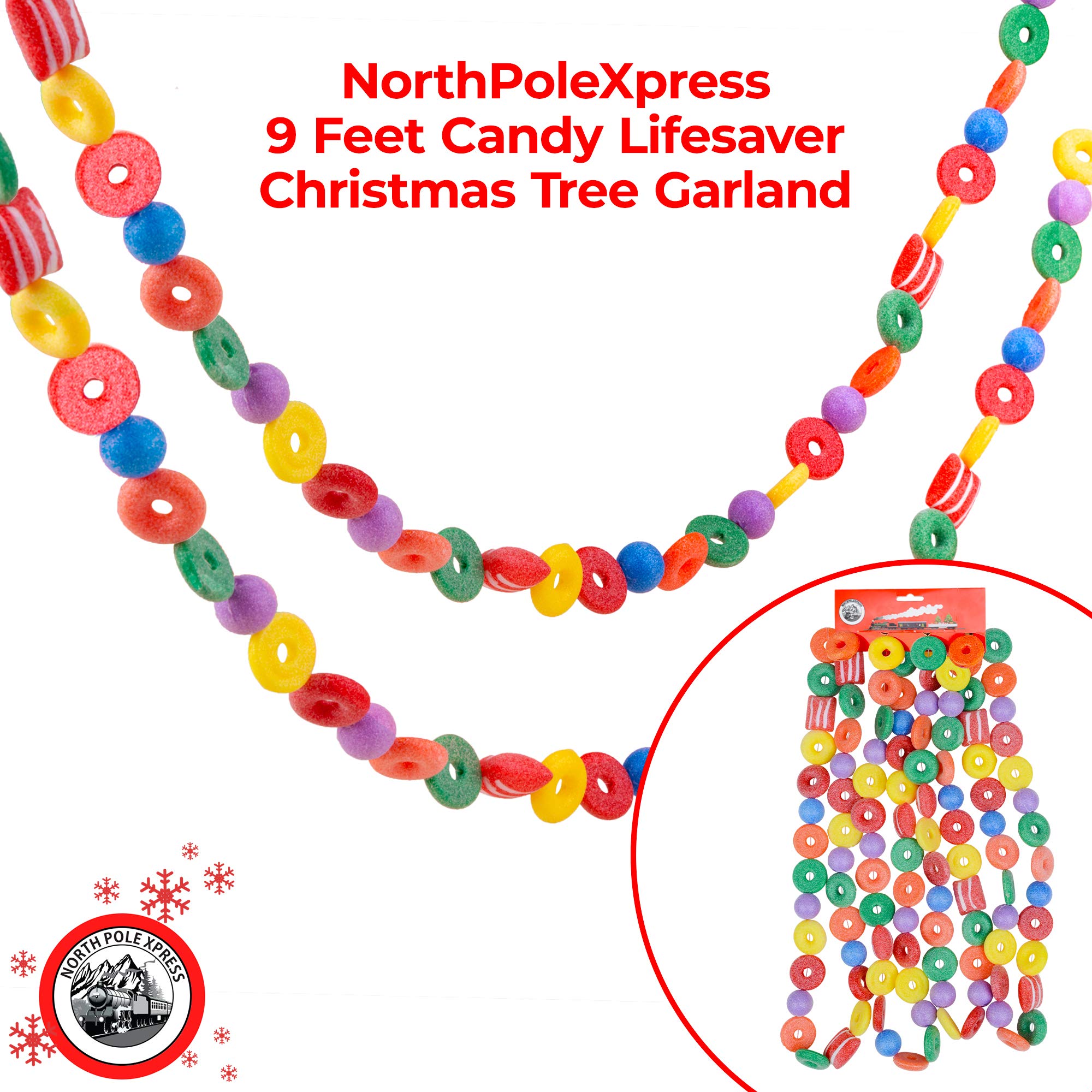 Snapklik.com : 9 Foot Plastic Candy Life Saver Gumdrop Ball Christmas ...