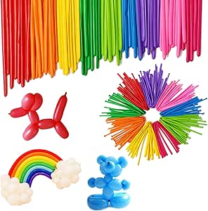 Amazon.com: 100Pcs Magic Balloons Kit, Colorful Long Latex Sculpture ...