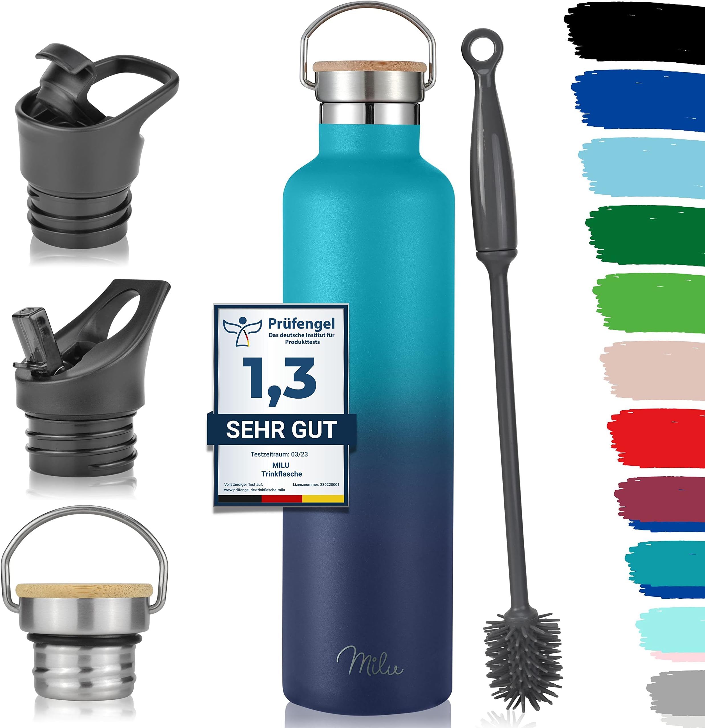 MIGHTY PEAKS Edelstahl-Trinkflasche 750ml - Silber, Silver ...