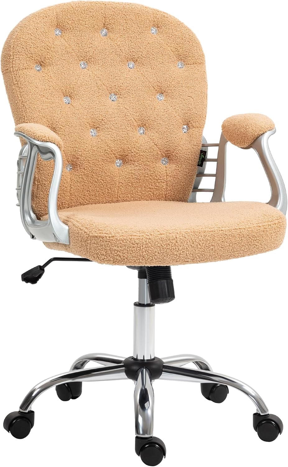 Amazon.com: Vinsetto Teddy Fleece Home Office Chair, Button Tufted Desk ...