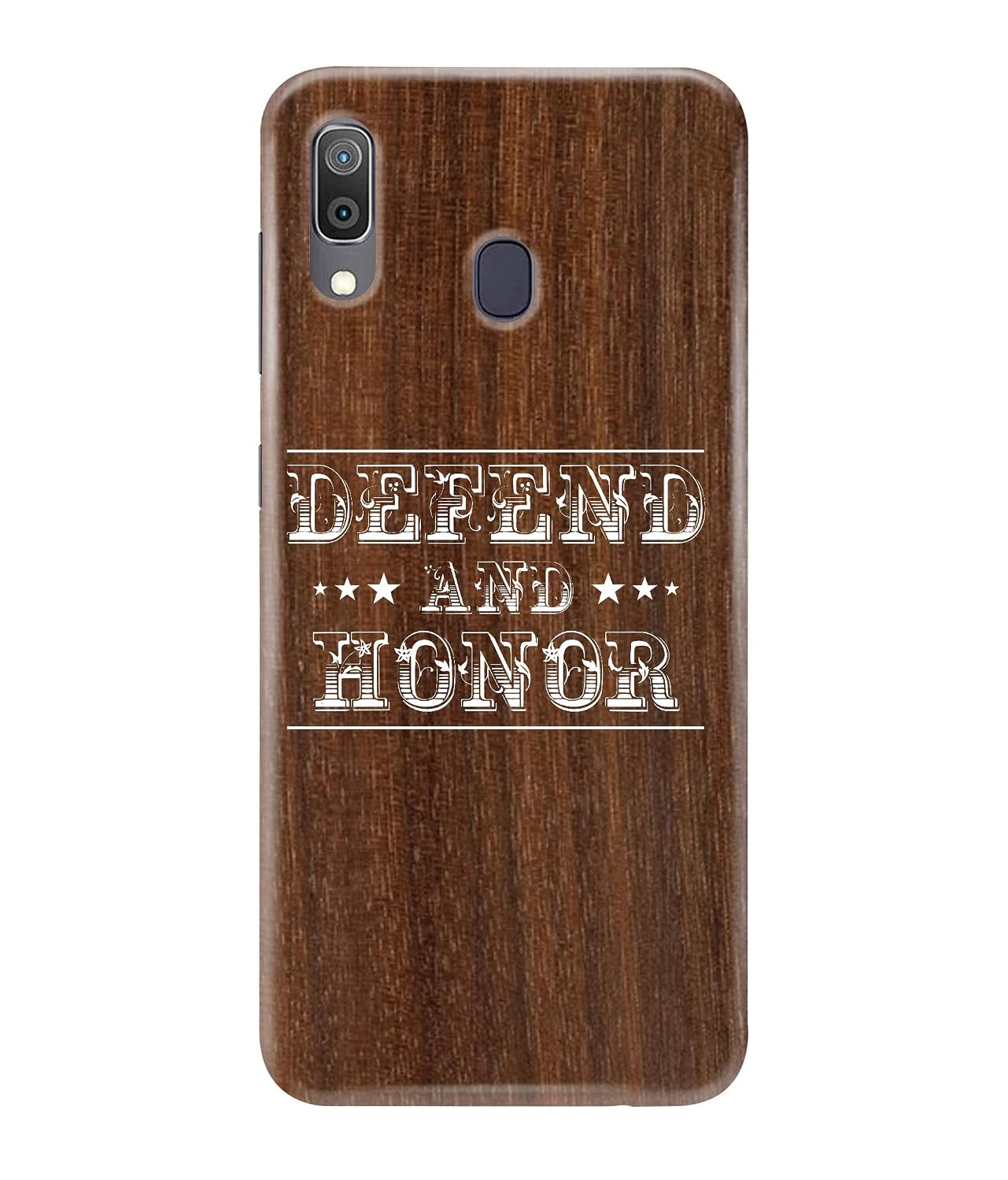 GIFTPUR®- Hard Back Cover Case for Samsung M20-Brown, White Wood ...