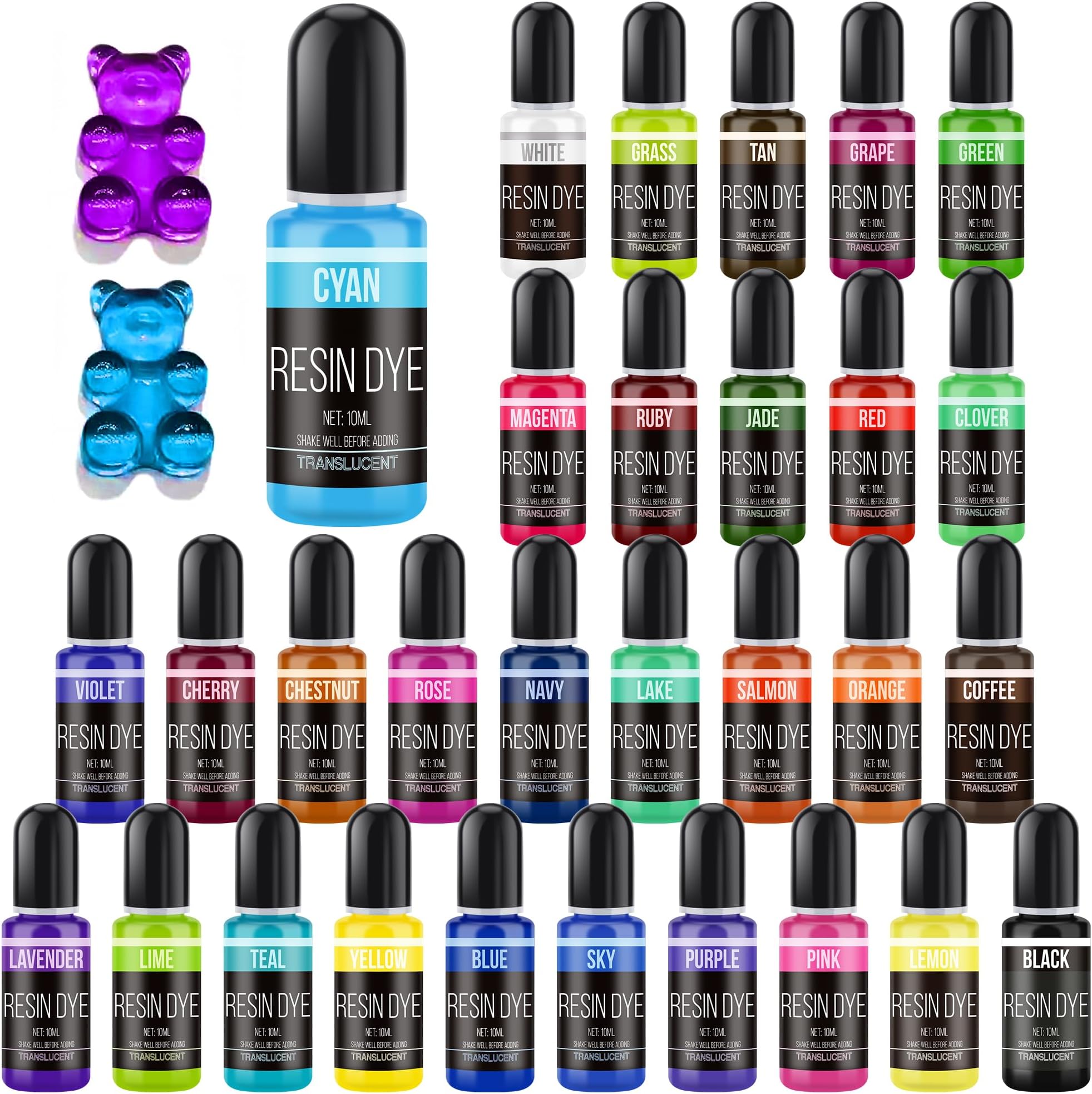 Resin Pigment Liquid Dye by Bik Bok Creations - 16 Epoxy Colours ...