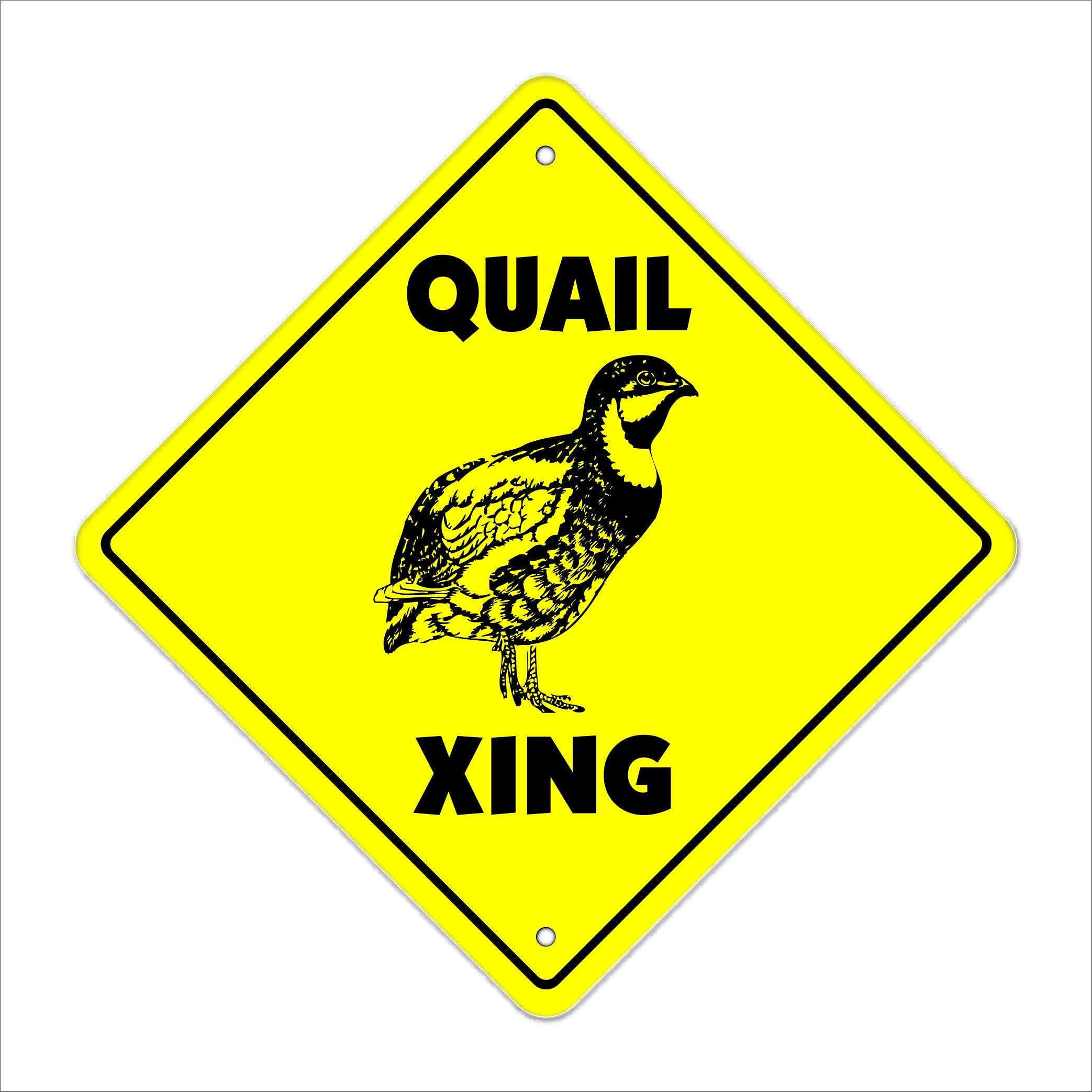 Amazon.com: CROSSWALKS Quail Crossing Sign - 12" X 12" Aluminum Sign ...