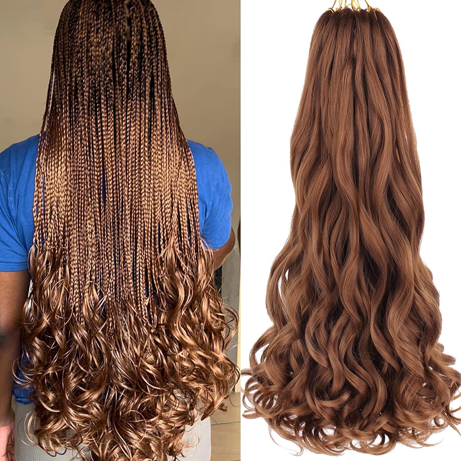 DT CHERYL French Curl Braiding Hair, 24 Inch 8 Pack Soft Curly Braiding ...