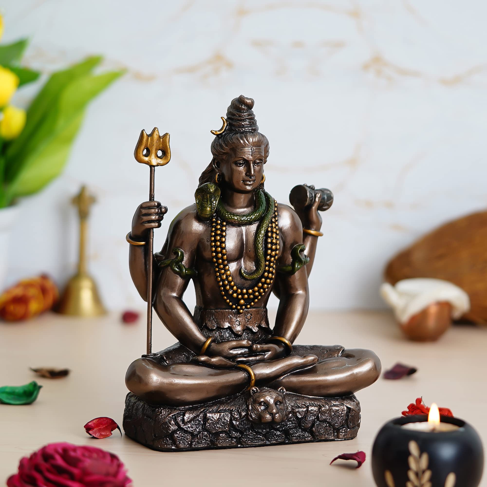 Buy Mukundra Art N Craft 8" Poly Resin Lord Shiva Statue for Pooja ...