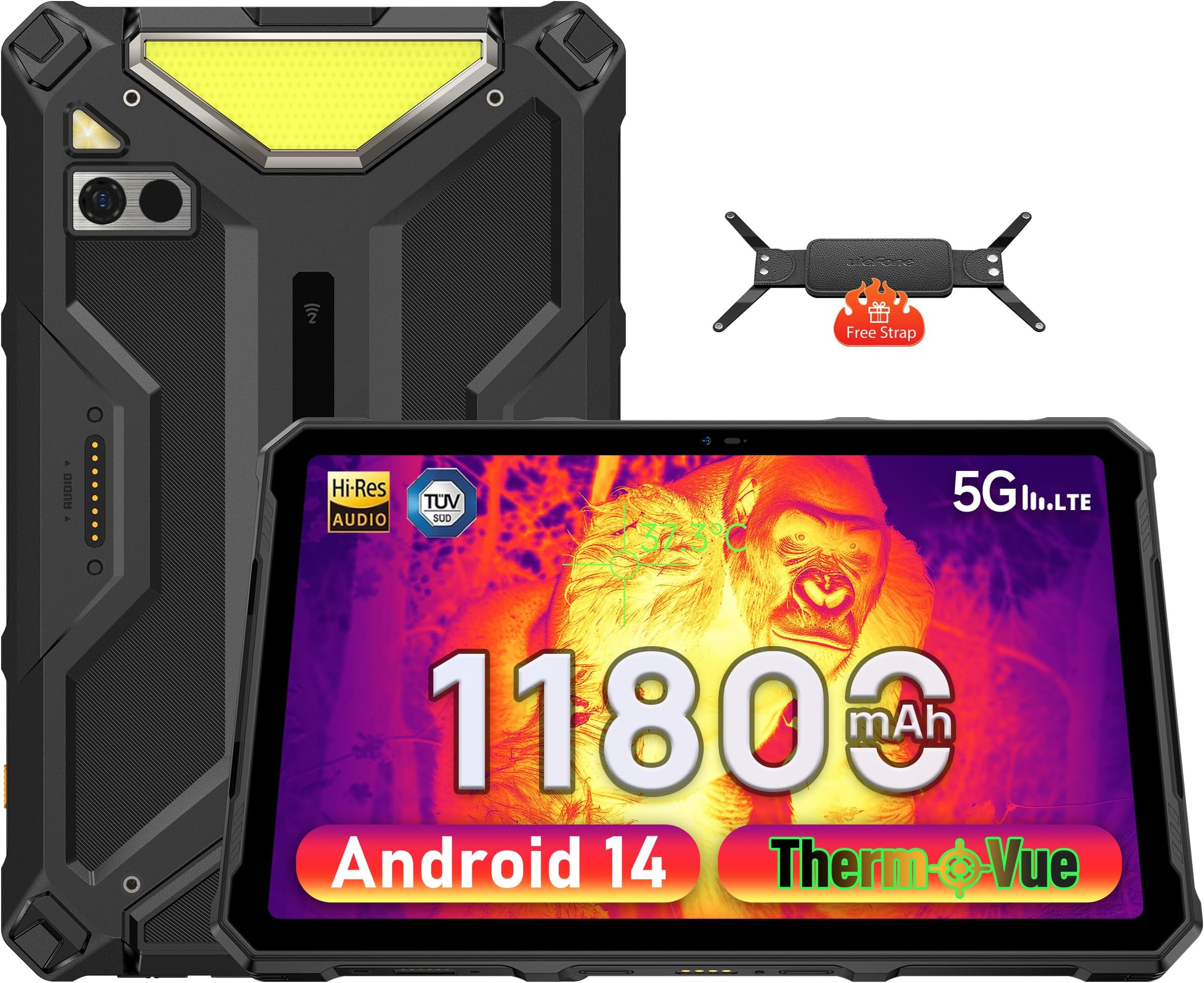 OUKITEL RT3 PRO Rugged Tablet Android 14, 16GB+128GB/TF 1TB Tablets, 8 ...