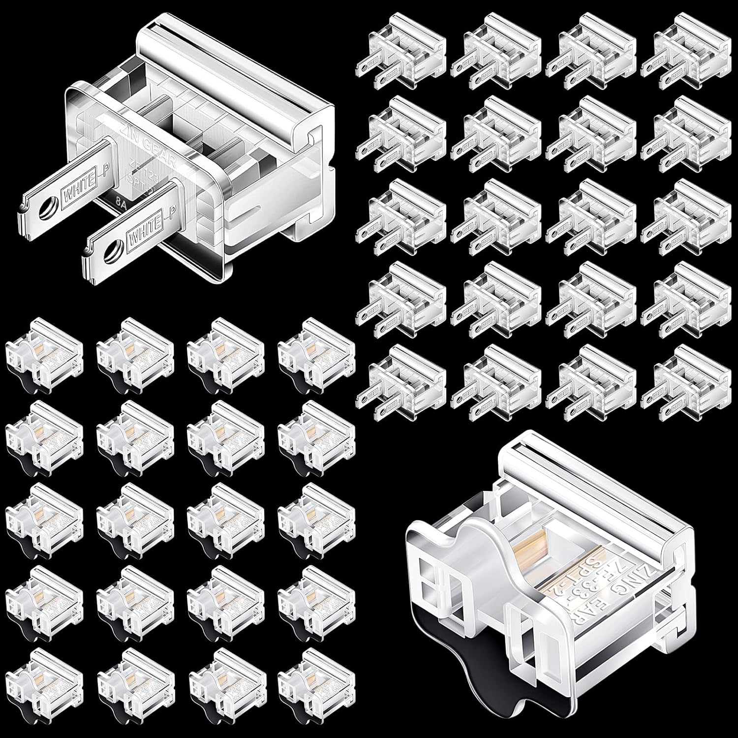 Kanayu 40 Pcs Christmas Female and Male Slip Plug Vampire Plug Zip Plug ...