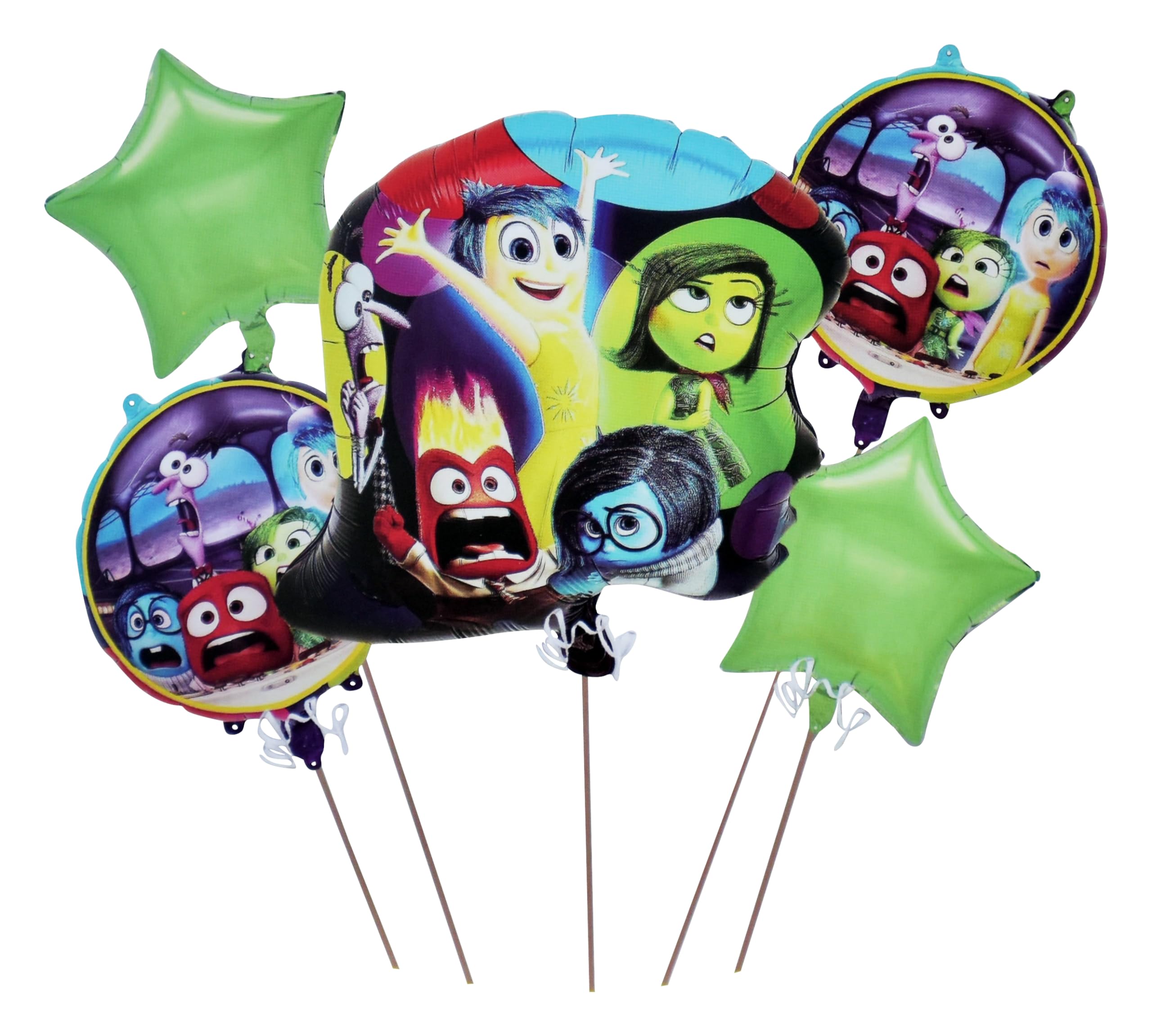 Buy Inside Out Balloon Set of 5, Joy Sadness Anger Disgust Birthday ...