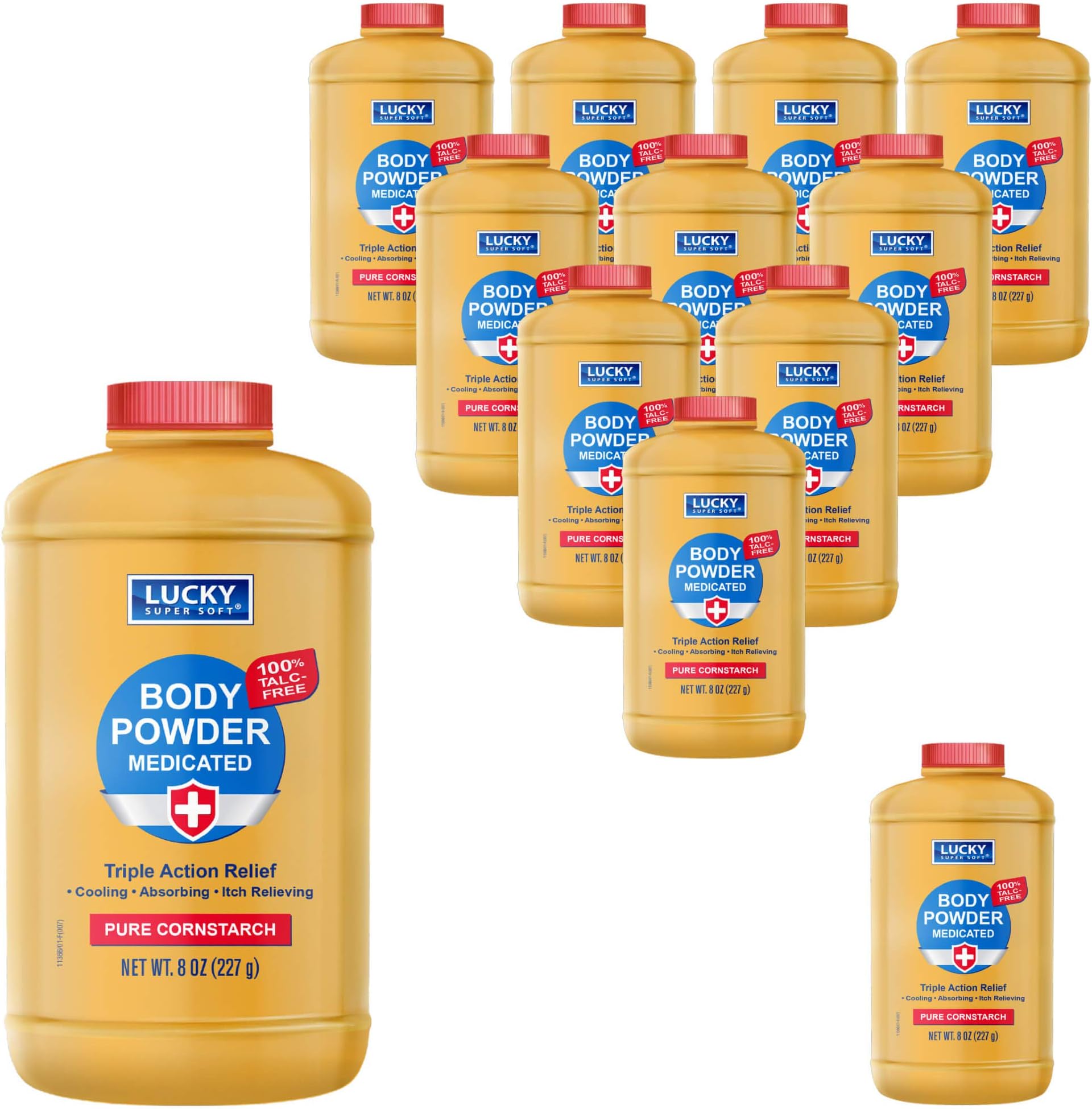 Amazon.com: Lucky Super Soft Medicated Powder For Itching Skin, Talc ...