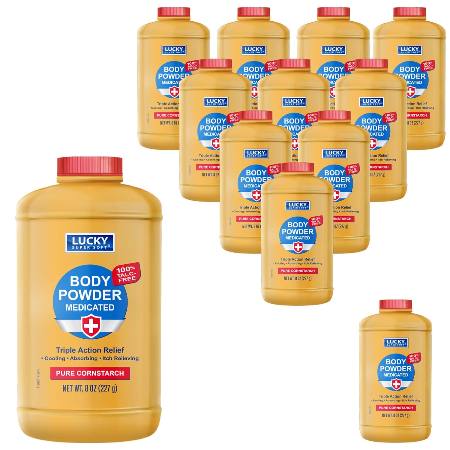 Amazon.com : Lucky Super Soft Medicated Powder For Itching Skin, Talc ...