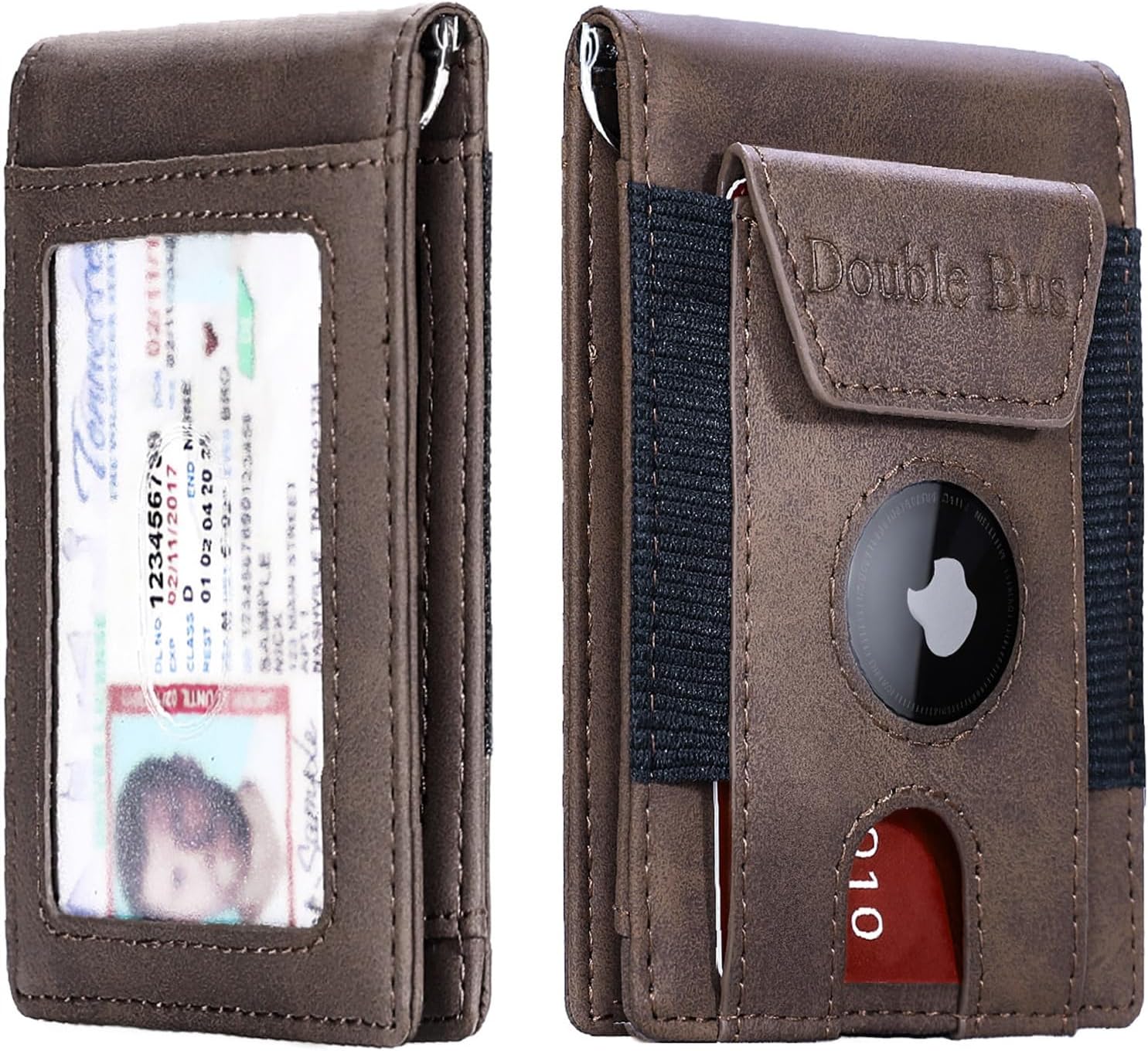 Amazon.com: Double Bus Wallet for Men Minimalist Compact Pop Up Credit ...