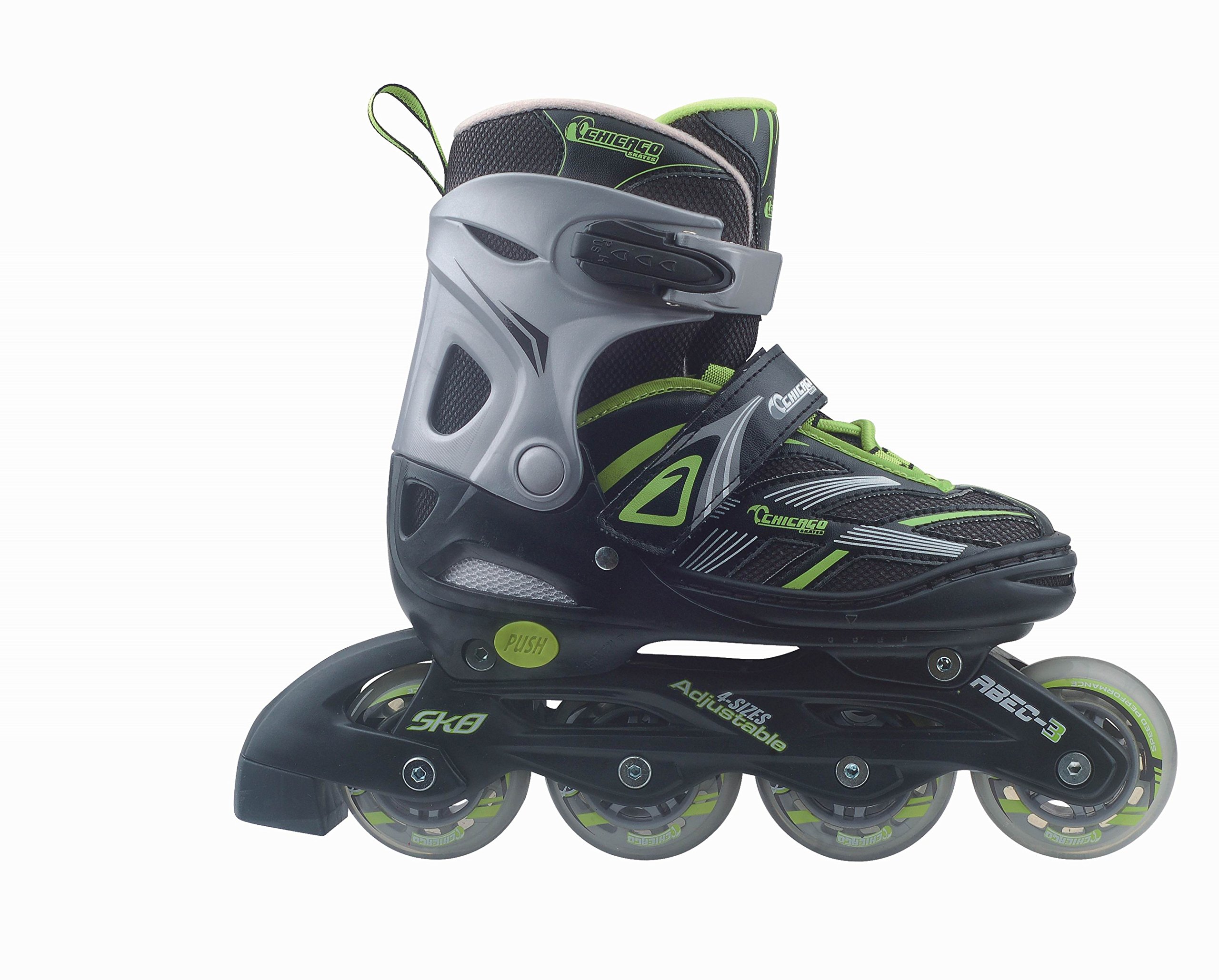 Snapklik.com : CHICAGO Skates Ma8 Adjustable In Line, Black
