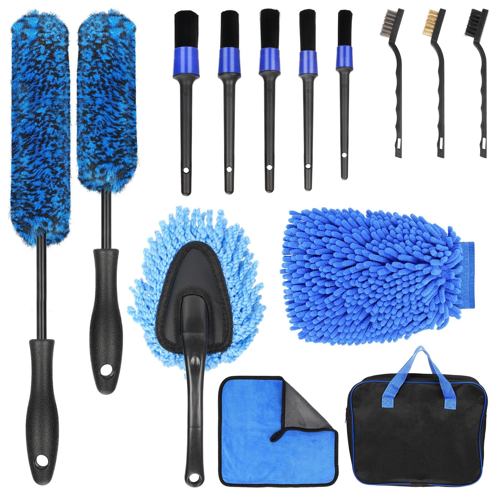 Amazon.com: TOOVEM 14PCS Car Detailing Kit, Car Detailing Brush Set ...