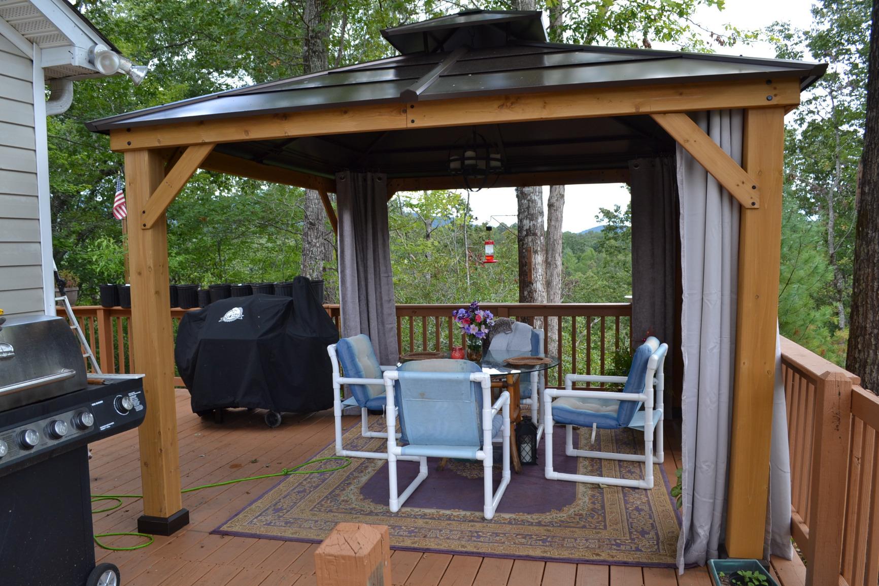 $68/mo - Finance Sunjoy 11' X 11' Cedar Framed Wood Gazebo with Brown ...