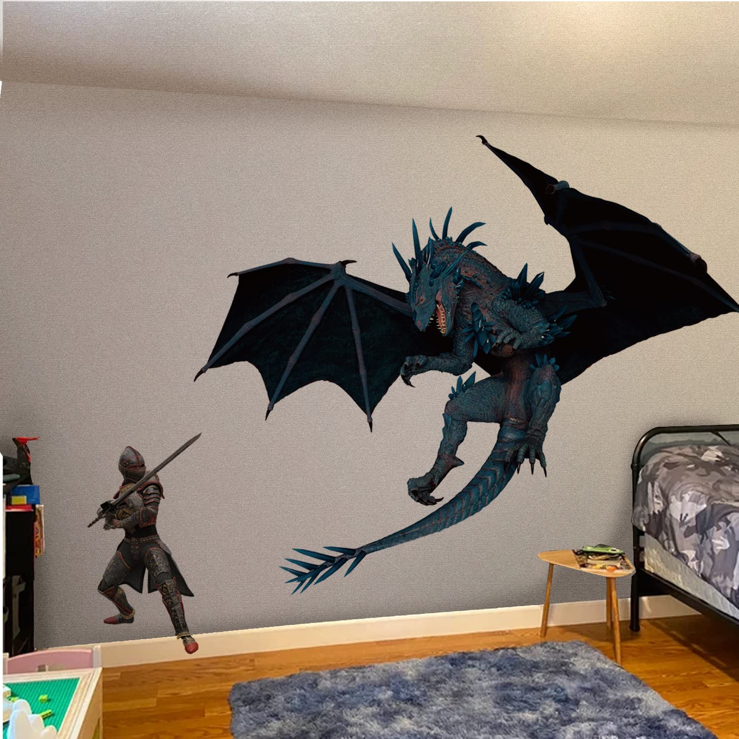 Amazon.com: astrkiz Realistic Extra Huge Blue Dragon Wall Sticker Peel ...