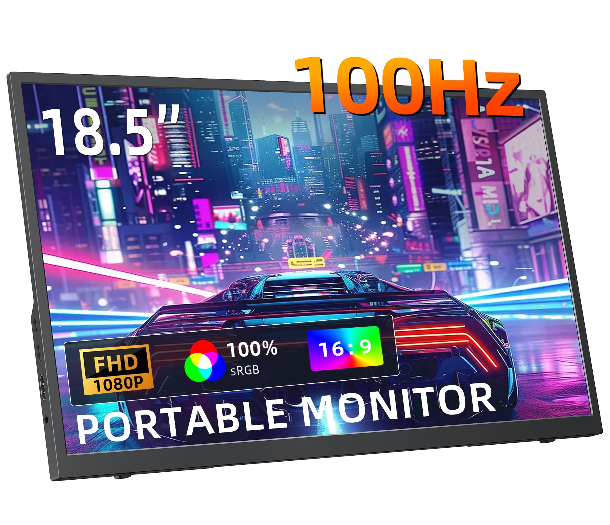 MAGICRAVEN Portable Monitor 18.5 inch 100% sRGB 1080P Portable Laptop ...