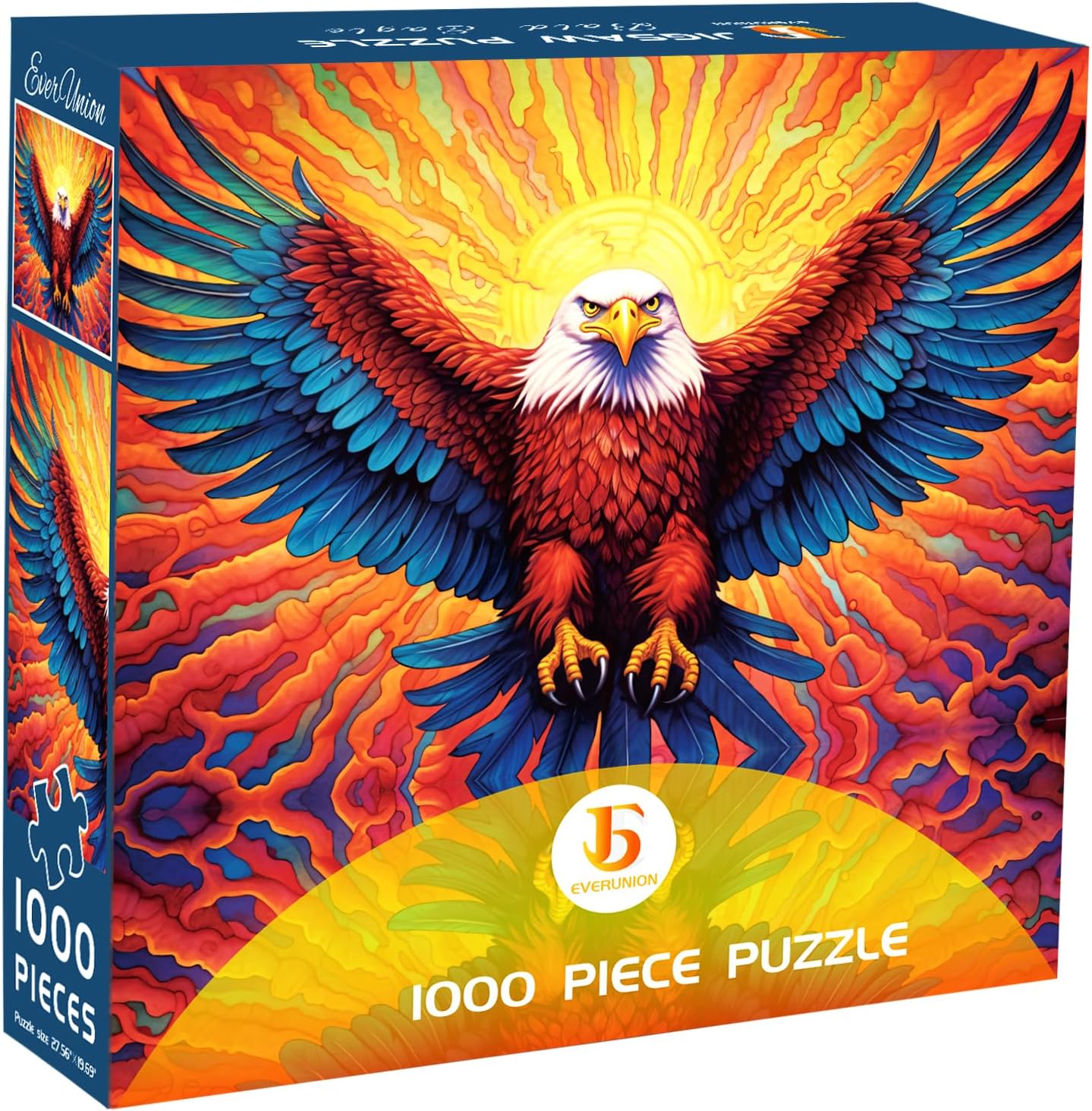 Amazon.com: Puzzles for Adults 1000 Pieces, Majestic Bald Eagle, EVERUNION Jigsaw Puzzles for ...